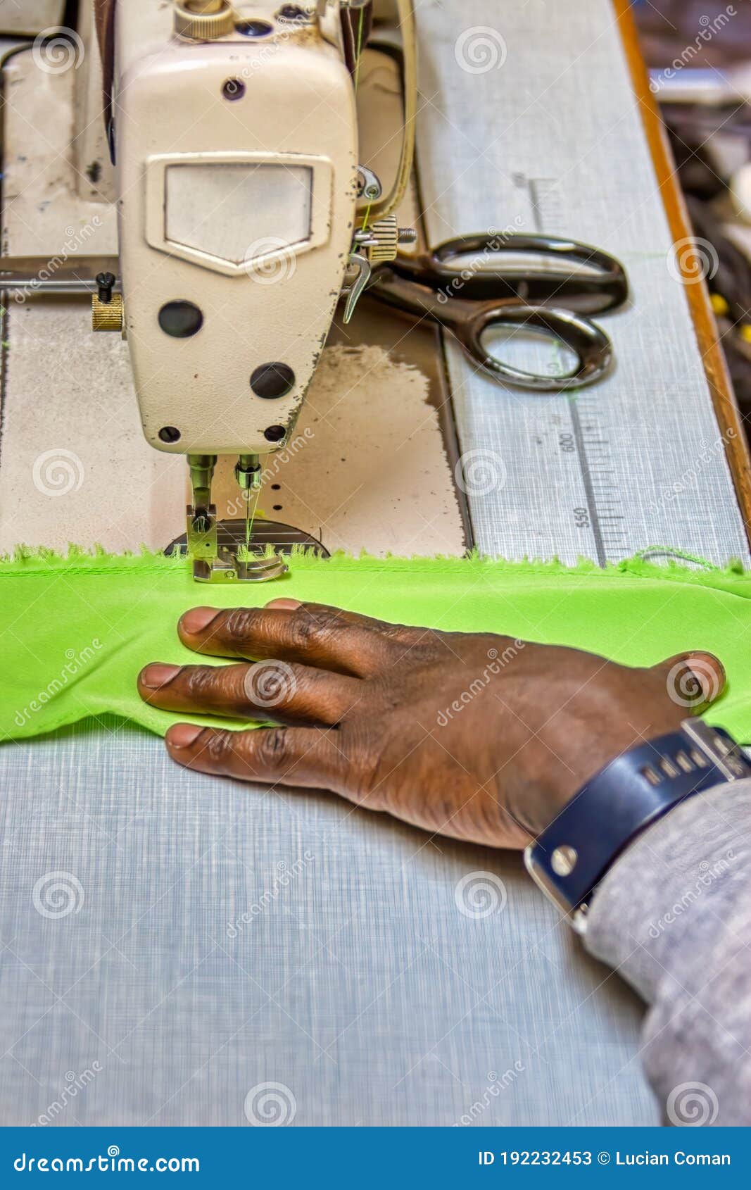African tailor stock image. Image of machine, african - 192232453