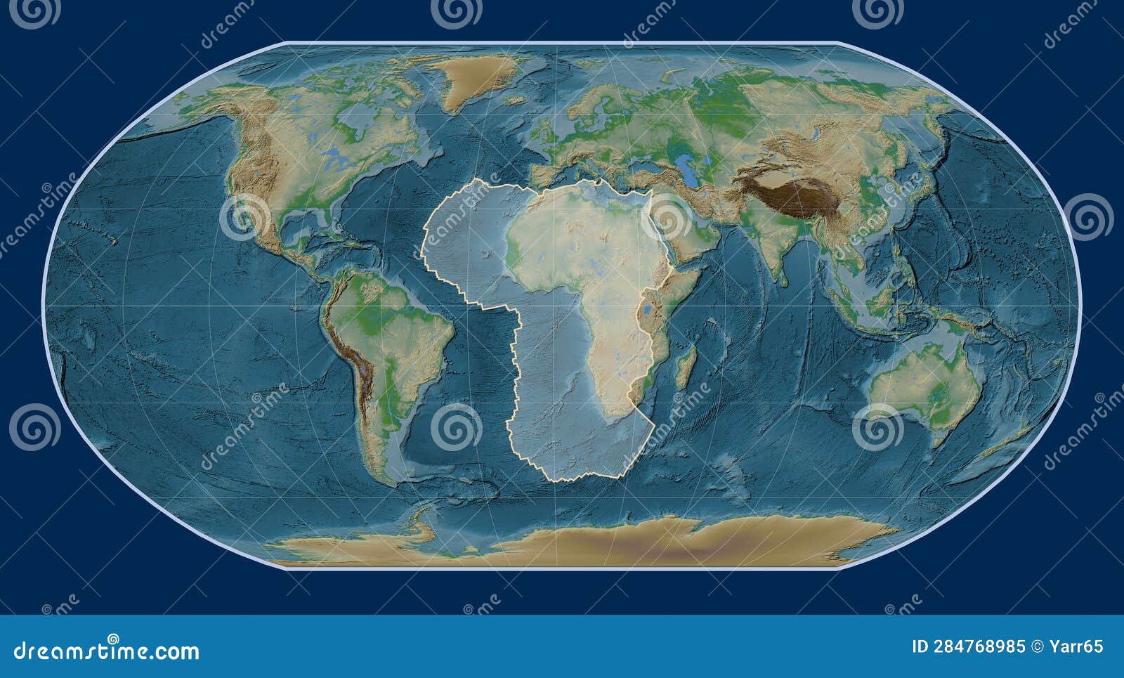 African Tectonic Plate. Physical. Robinson. Stock Illustration ...
