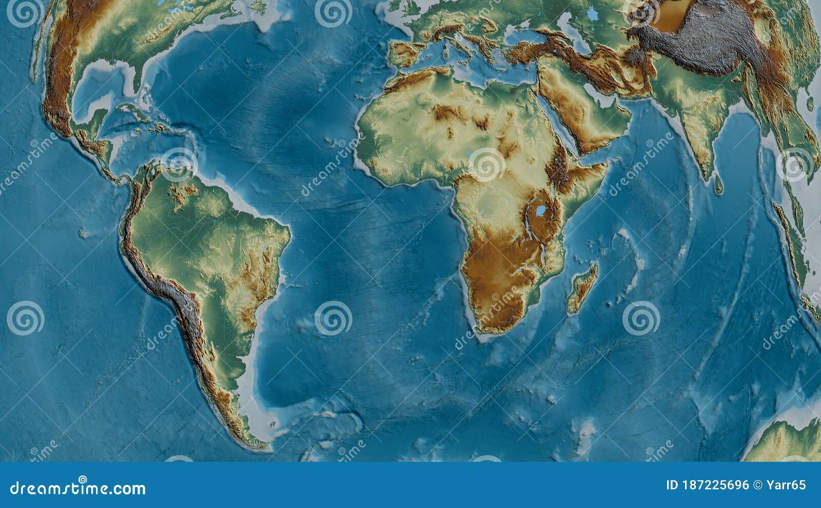 African Tectonic Plate - Raster. Relief Stock Illustration ...