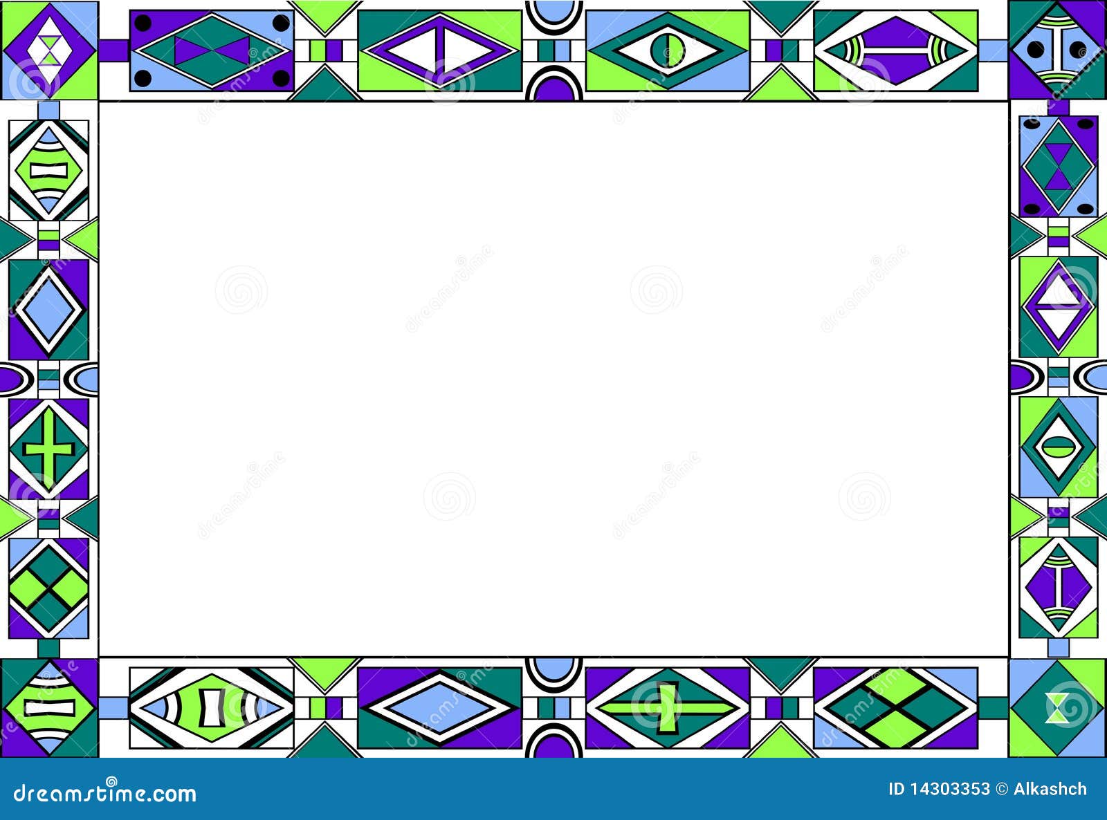African-tribal-art Pattern's Frame Stock Photos - Image: 14303353