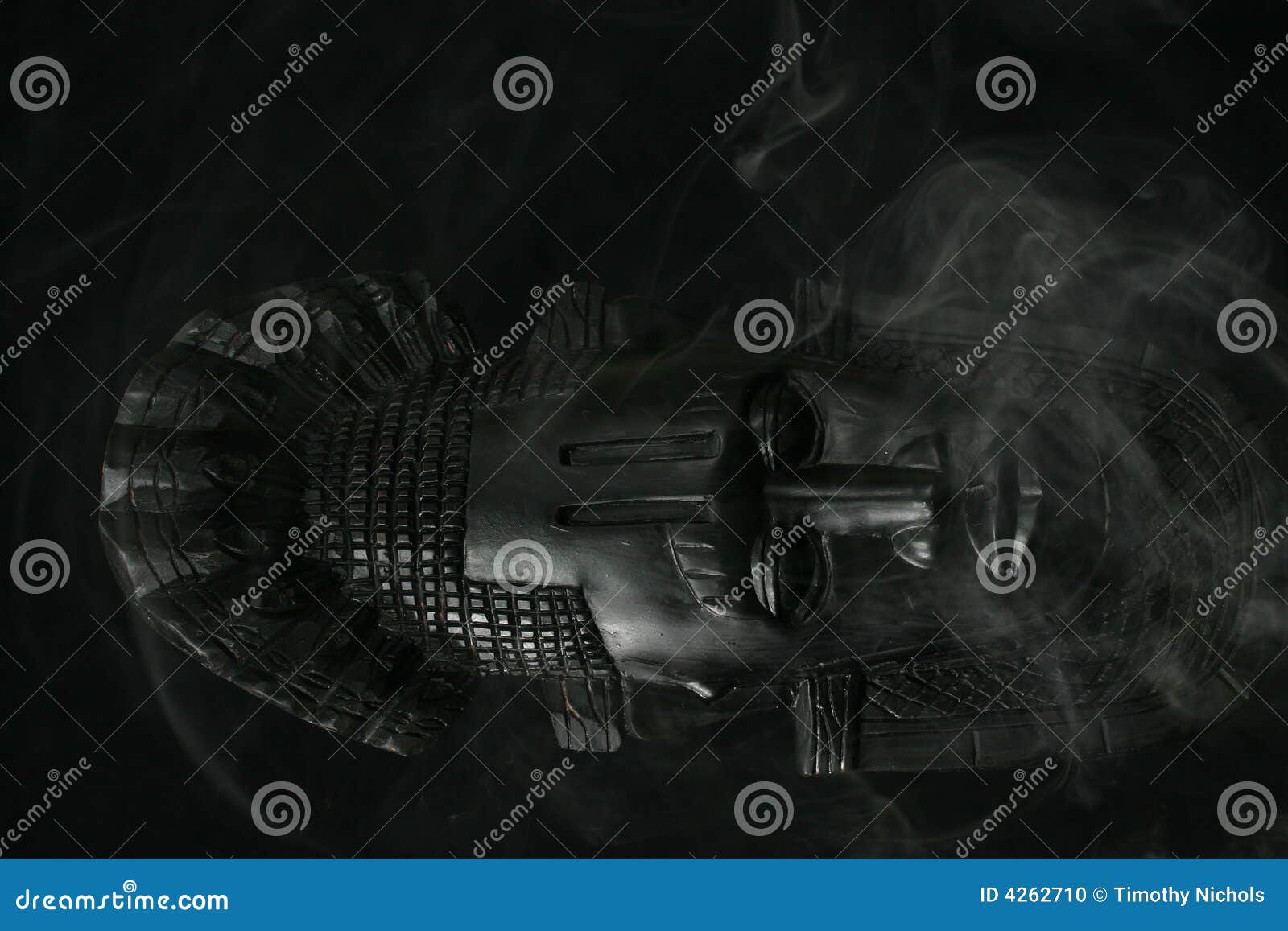African Tribal Mask, smoke stock photo. Image of africa - 4262710