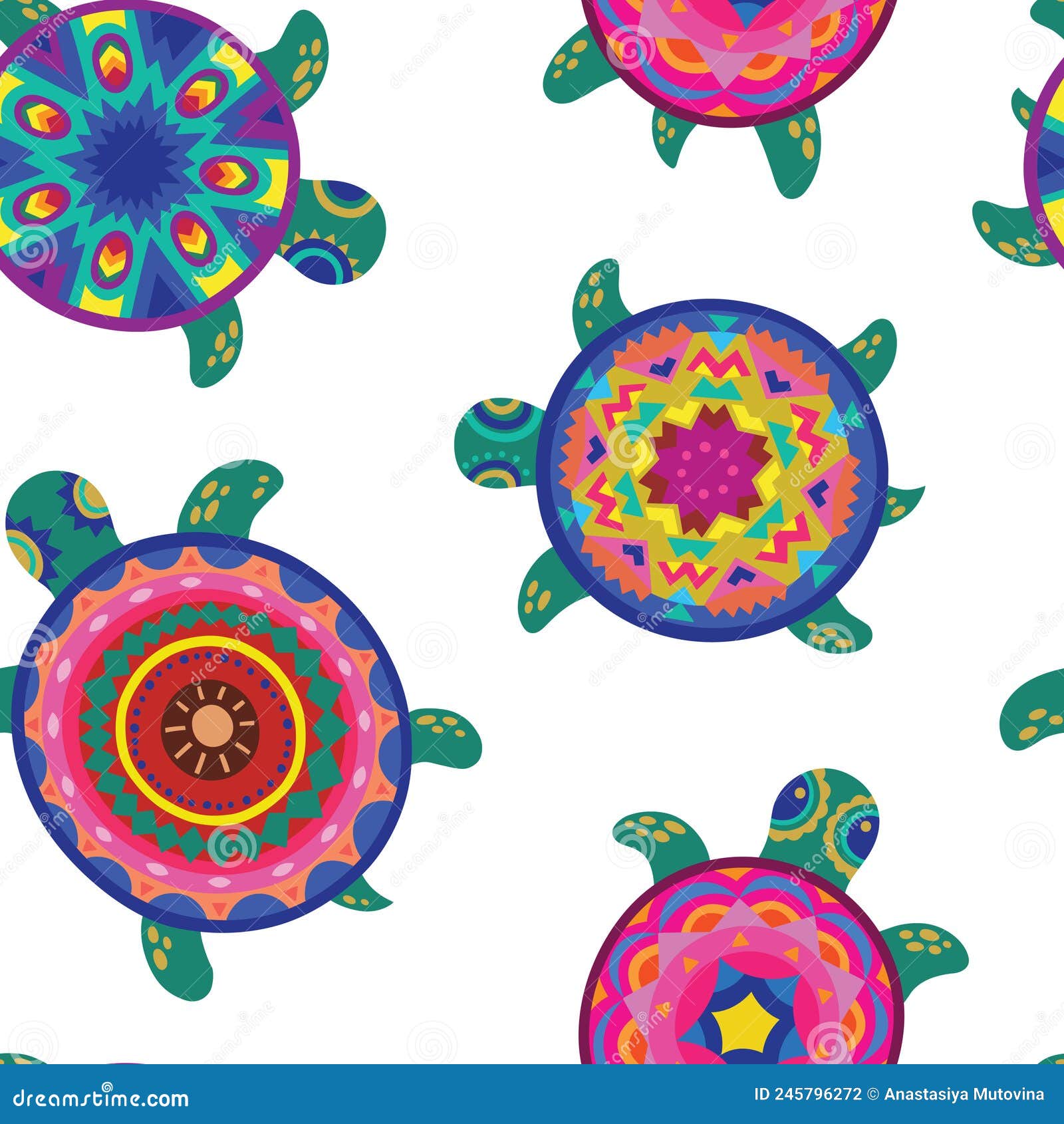 African Turtles Seamless Pattern. Vector Illustration Stock Vector ...