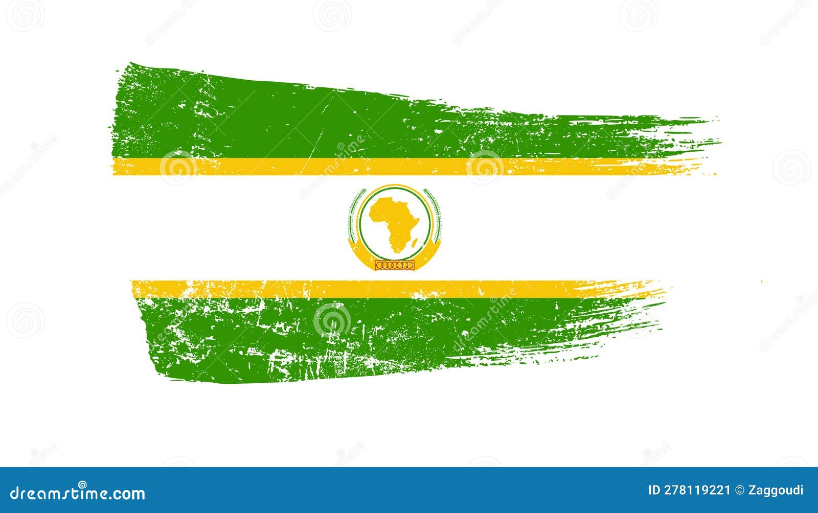 African Union Flag Designed in Brush Strokes and Grunge Texture Stock ...