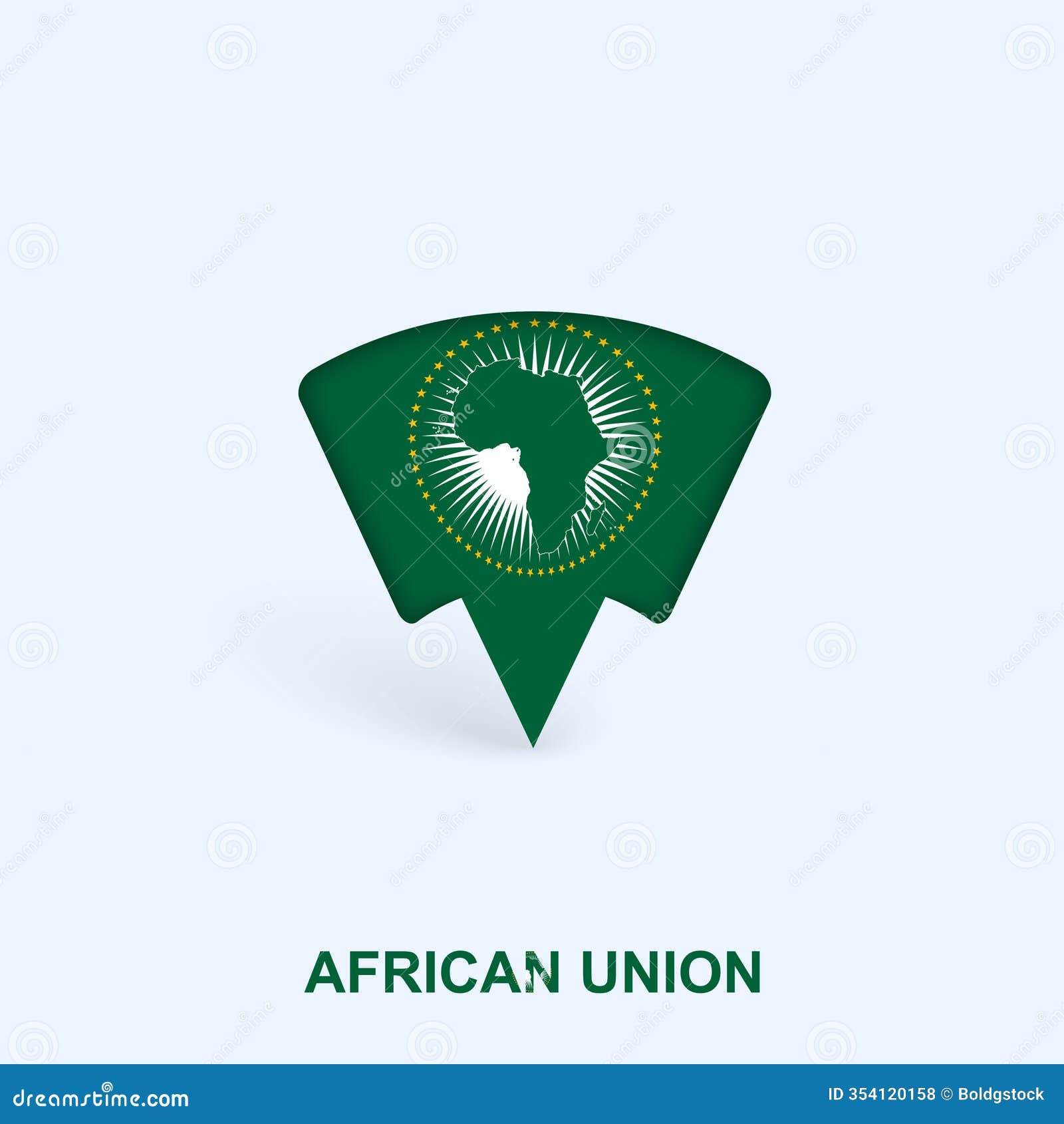 African Union And Slovenia National Flag From Textile. Africa Continent ...