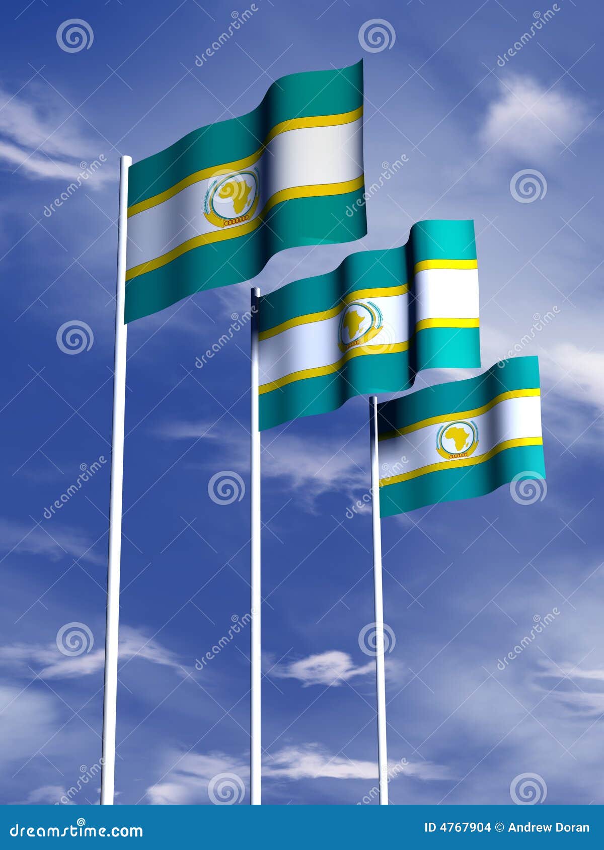 African Unity Flag stock illustration. Illustration of pole - 4767904