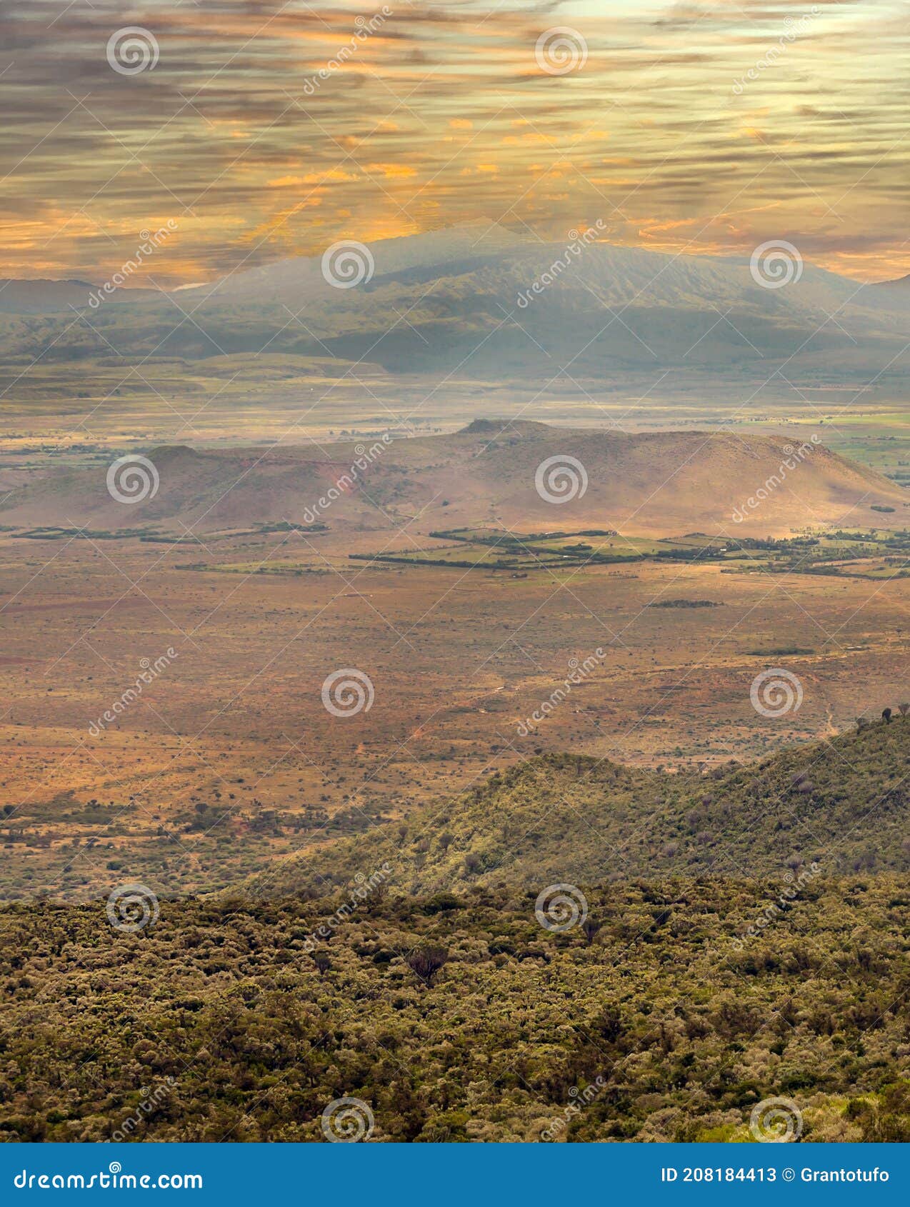 African valley at sunset stock image. Image of botswana - 208184413