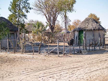 African Village Compound in Sandy Environment Stock Image - Image of ...