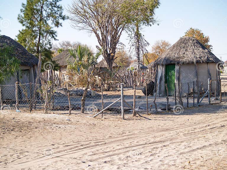 African Village Compound in Sandy Environment Stock Image - Image of ...