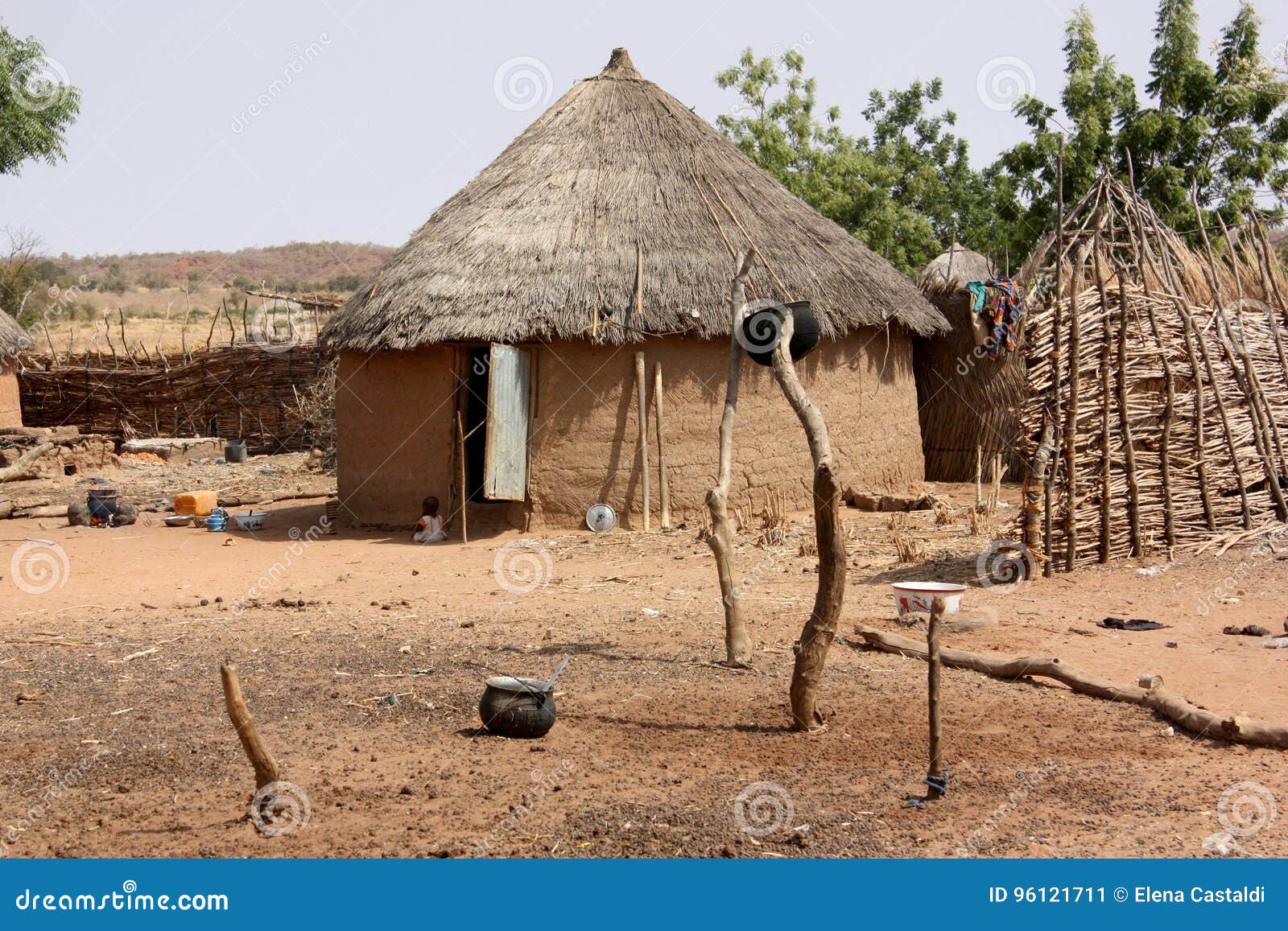 African village huts stock image. Image of panorama, people - 96121711