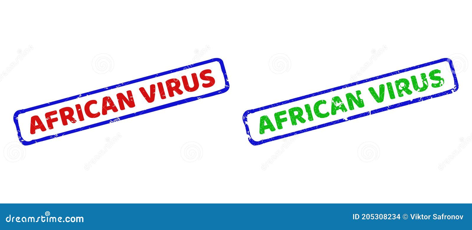 AFRICAN VIRUS Bicolor Rough Rectangular Seals with Rubber Textures Stock Illustration ...