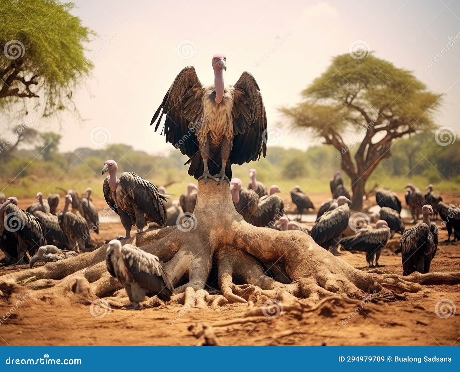 African Vultures stock illustration. Illustration of animal - 294979709