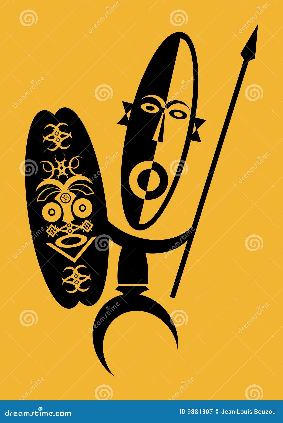 African Warrior Cartoon Vector | CartoonDealer.com #43147071