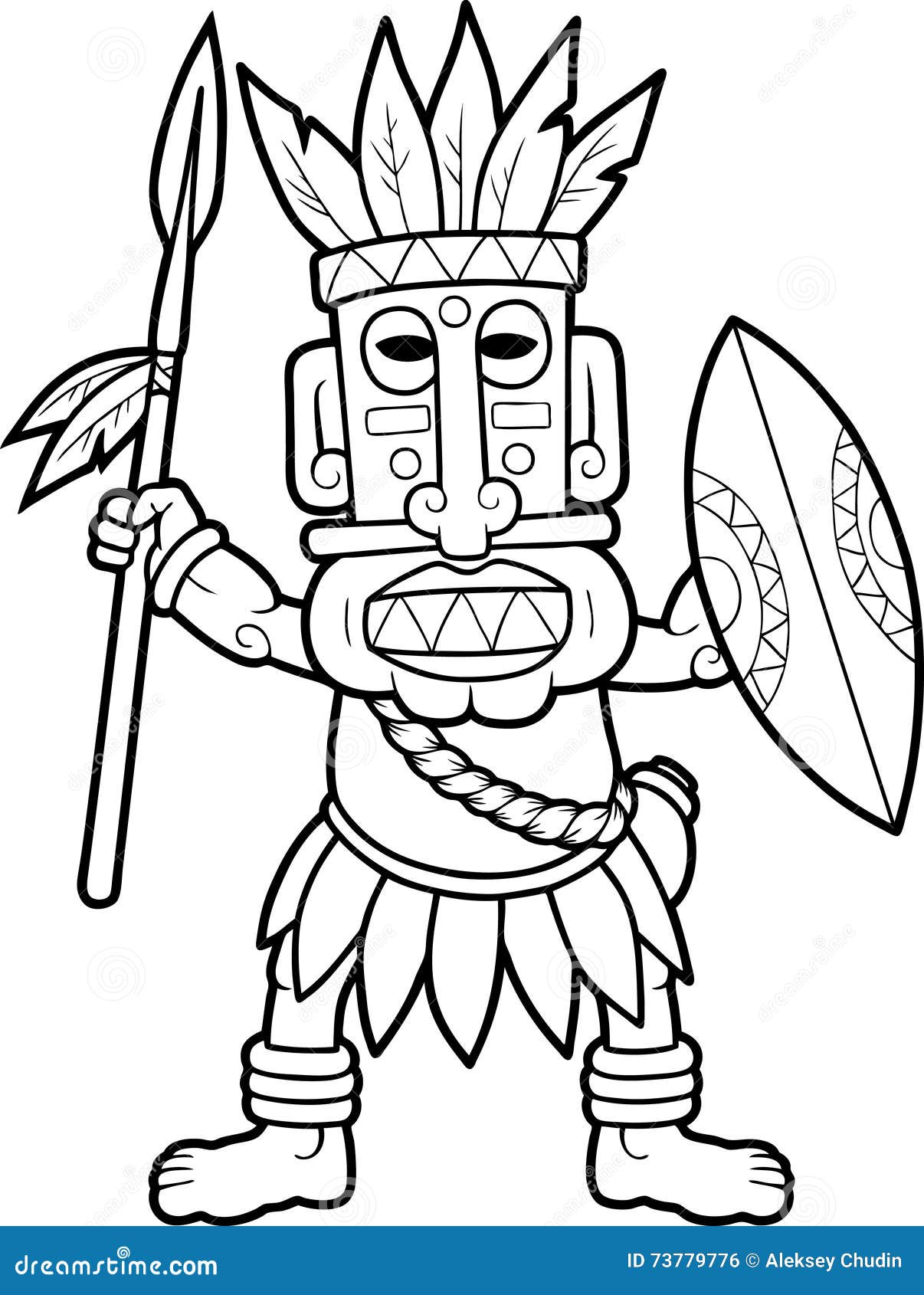 African Warrior Cartoon Vector | CartoonDealer.com #43147071