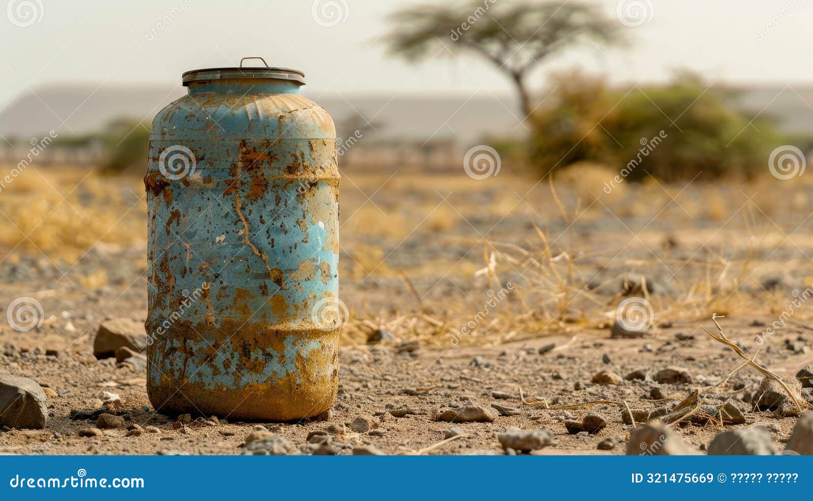 African Water Scarcity Series Empty Container Symbolizing Drought in a ...