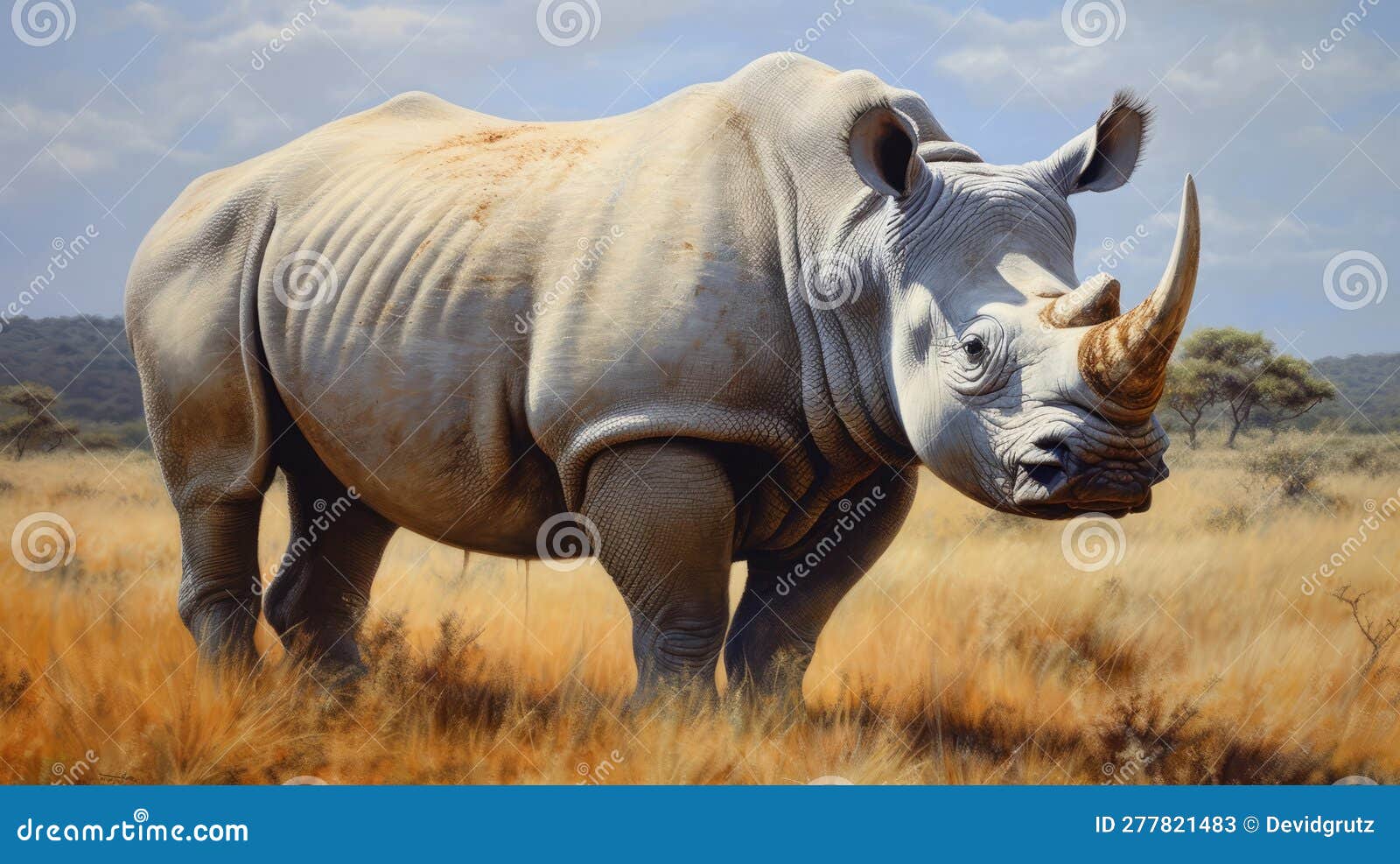 African White Rhino. Generative AI Stock Image - Image of park ...