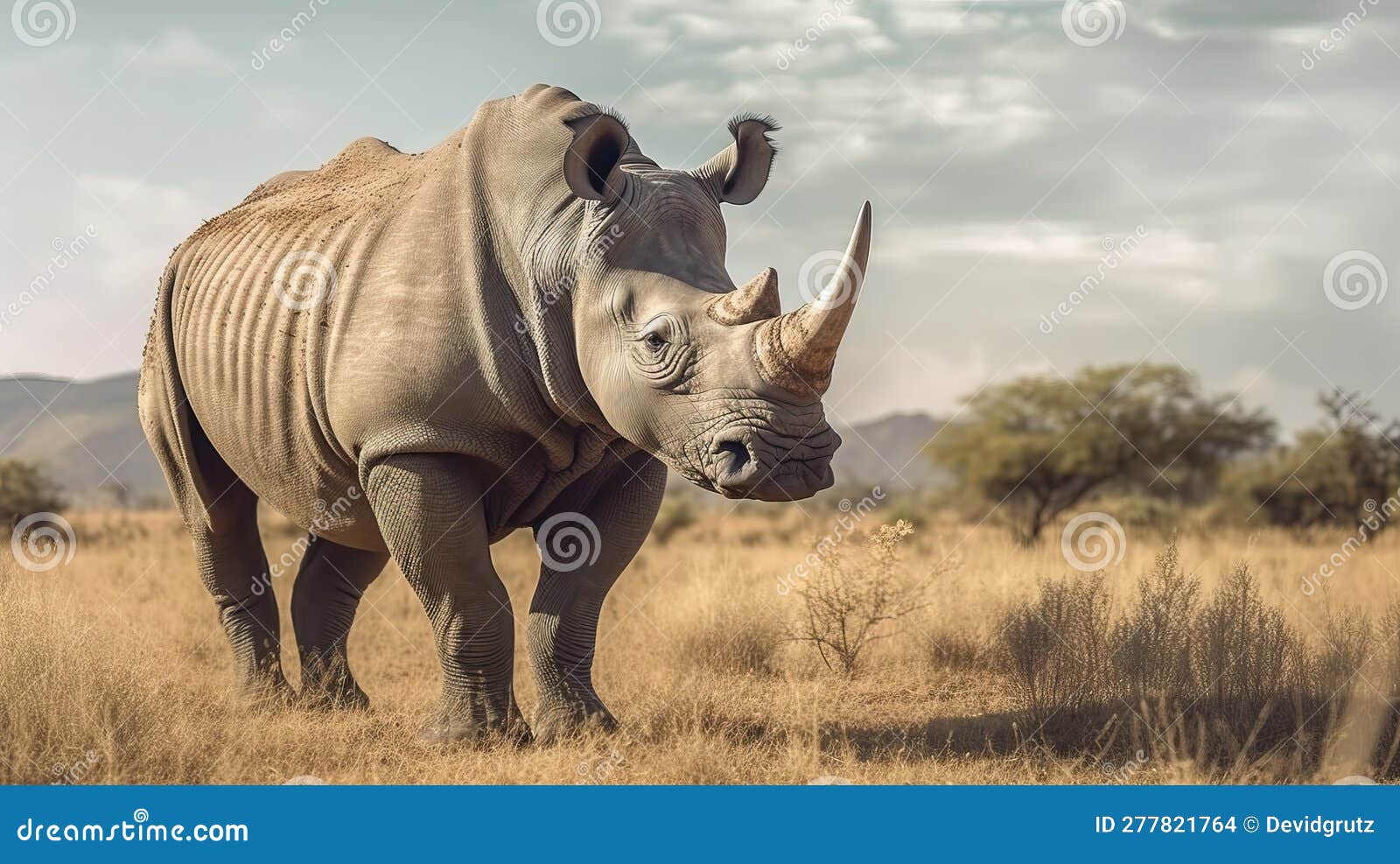 African White Rhino. Generative AI Stock Photo - Image of calf, white ...