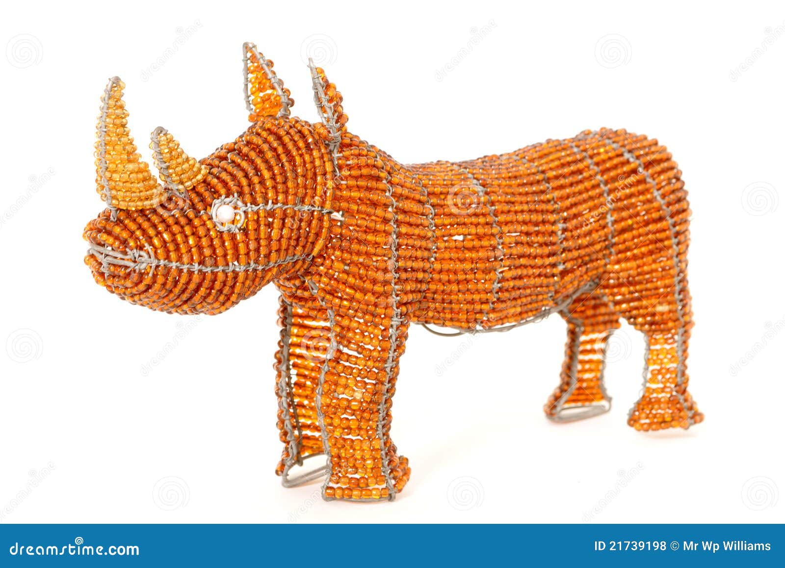 African Wire and Bead Rhino Stock Photo - Image of texture, beadwork ...