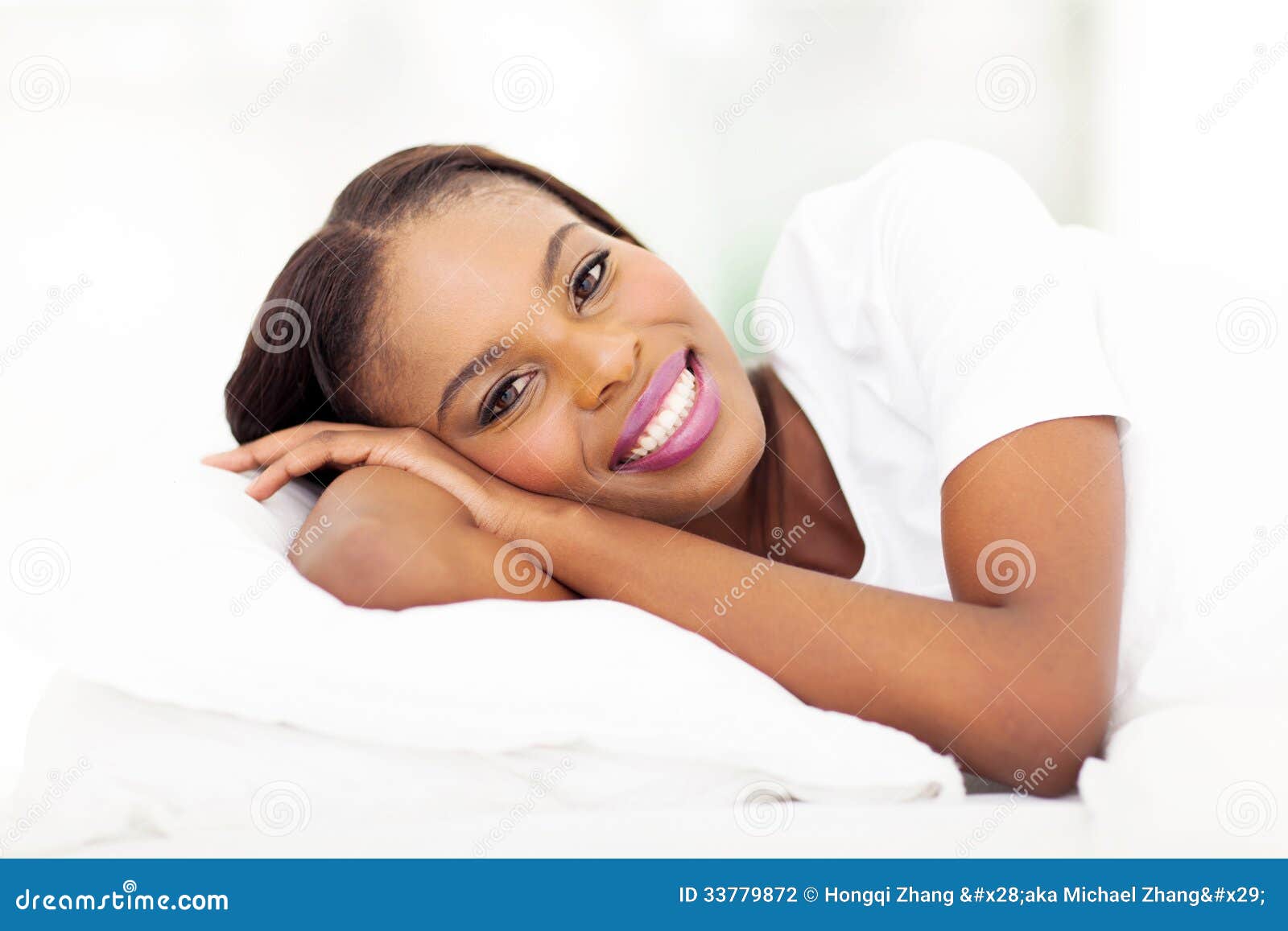 African woman bed stock photo. Image of casual, indoors - 33779872