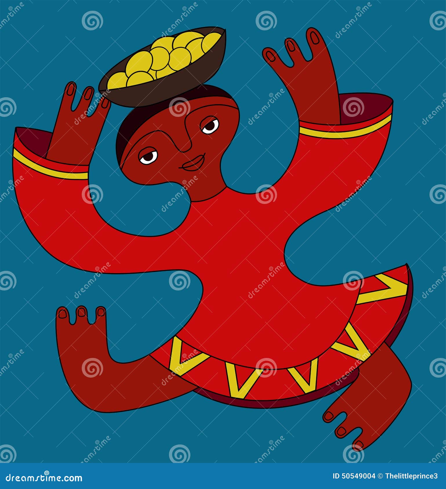 African Woman with a Plate. Stock Illustration - Illustration of people ...