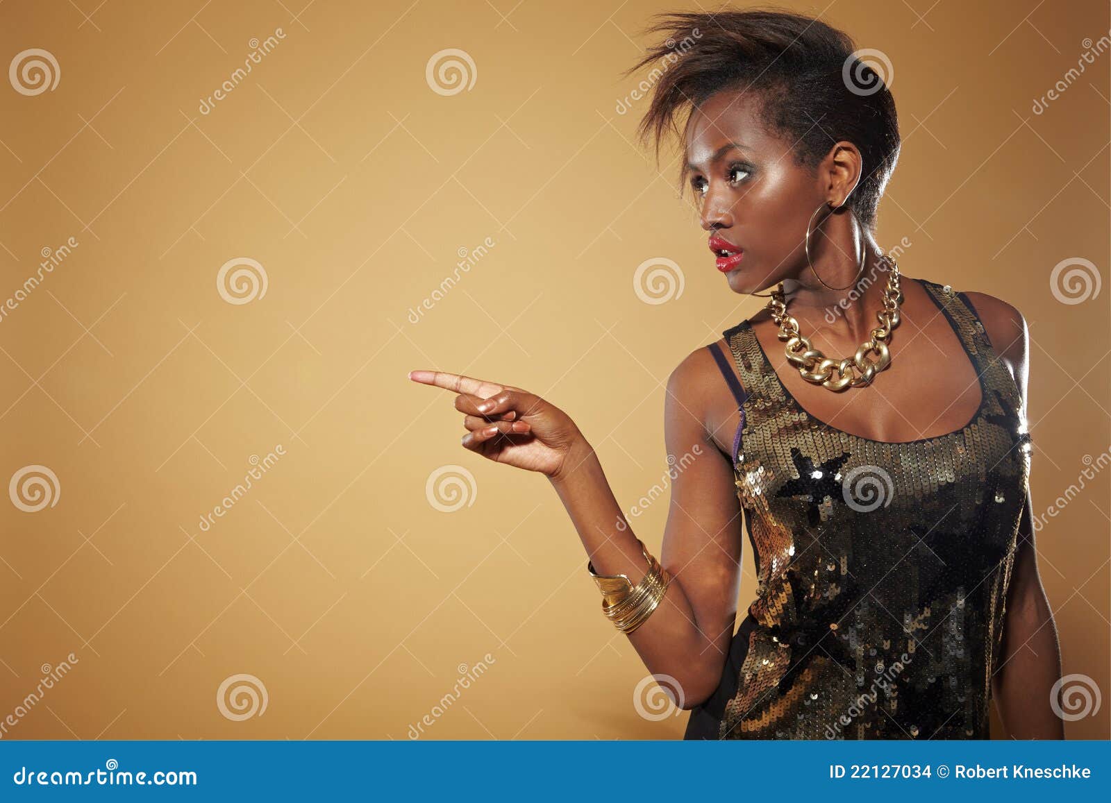 African Woman Pointing with Finger Stock Photo - Image of africans ...