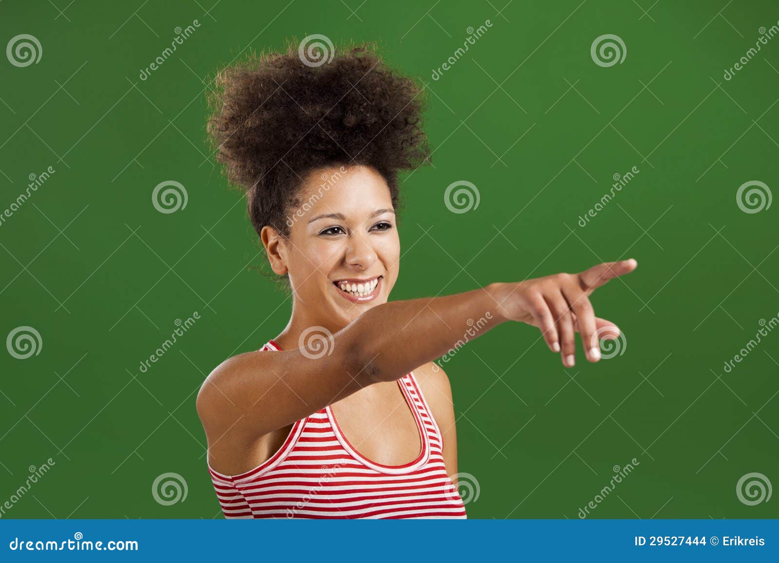 African Woman Pointing Somewhere Stock Photo - Image of face ...