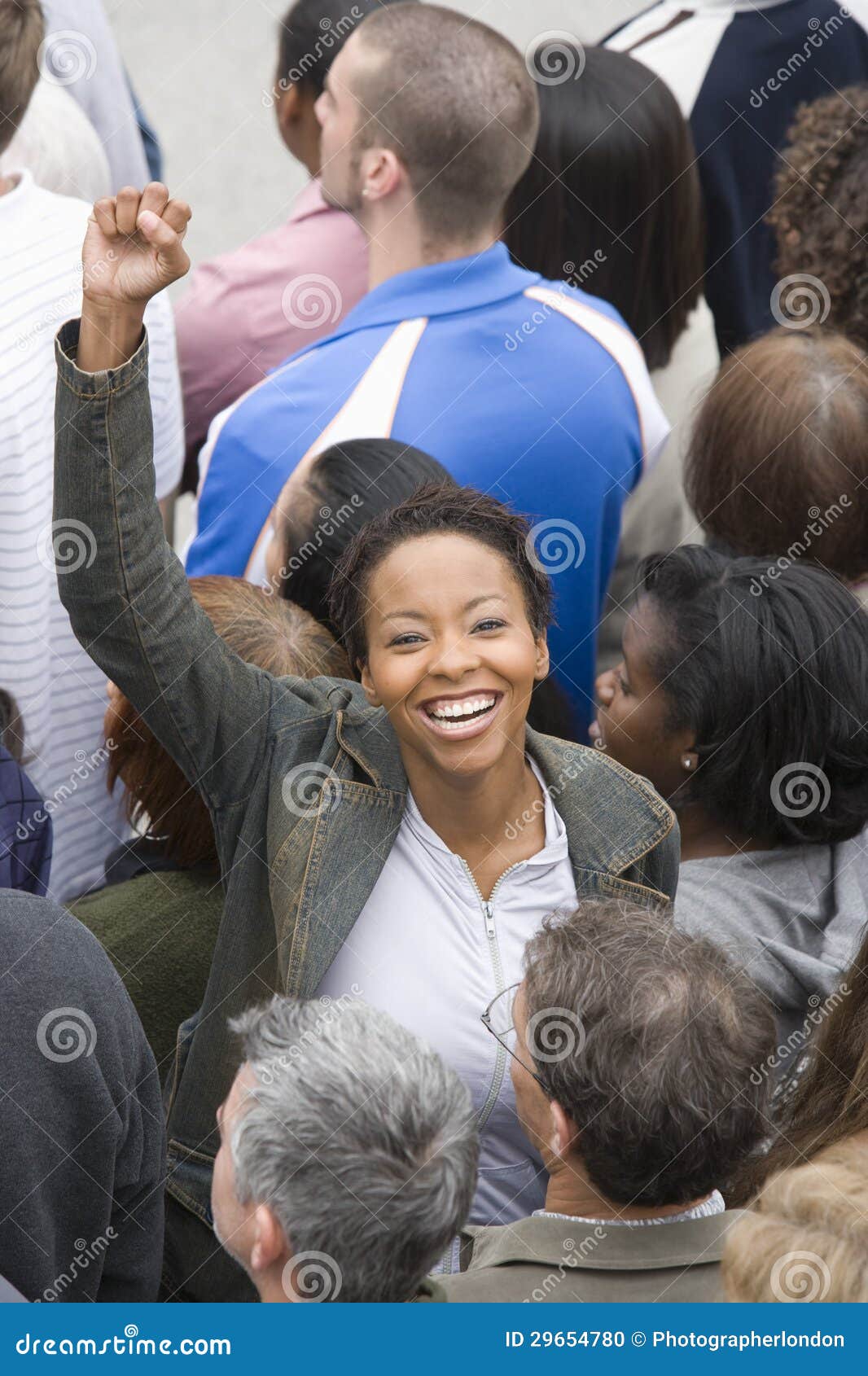African Woman Raising Hand stock photo. Image of aged - 29654780