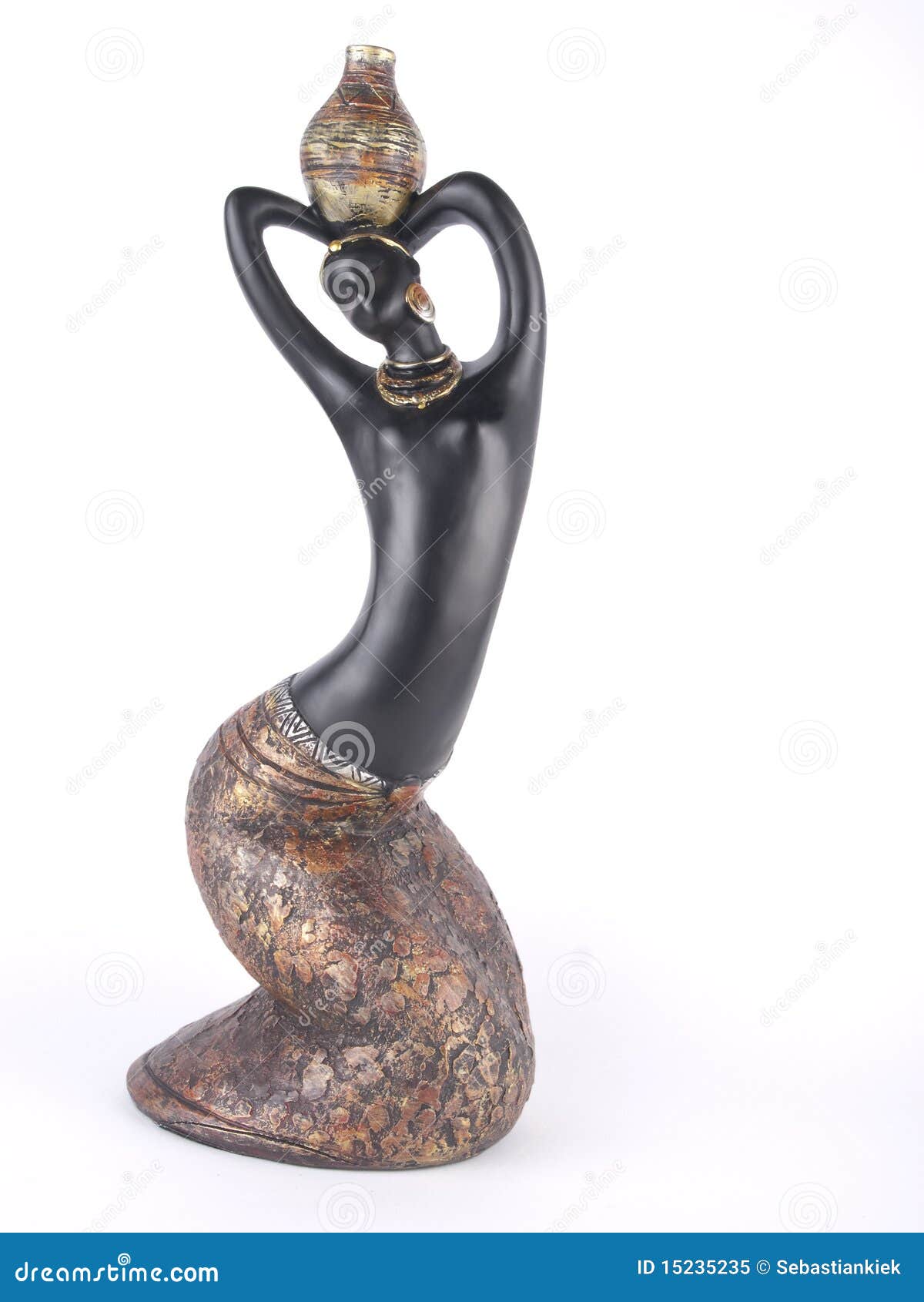 African Woman - Statue on White Background Stock Image - Image of woman ...
