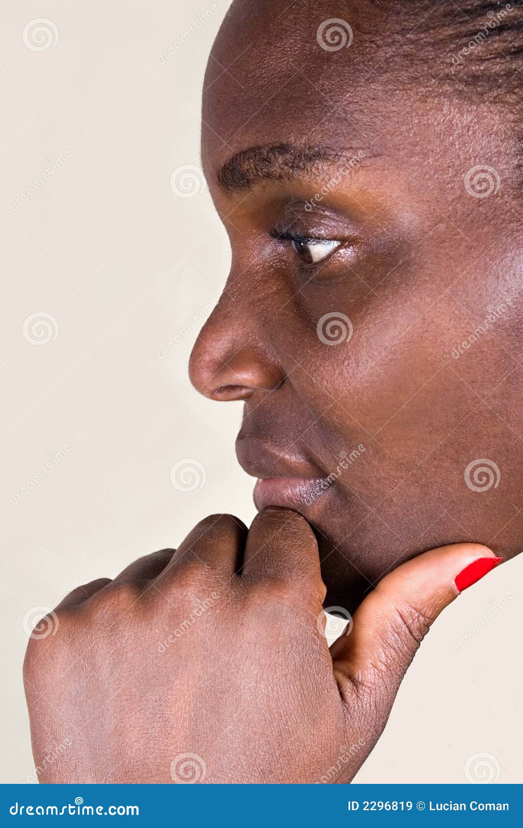 African woman thinking stock image. Image of sense, isolated - 2296819