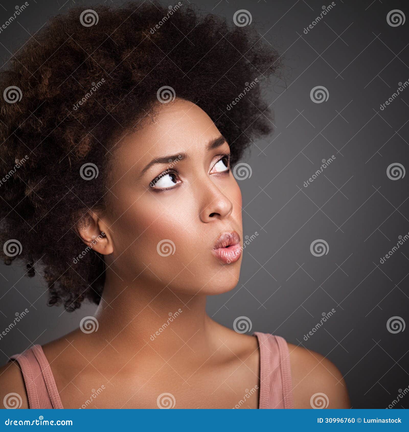 African Woman Whistling stock photo. Image of smile, posing - 30996760