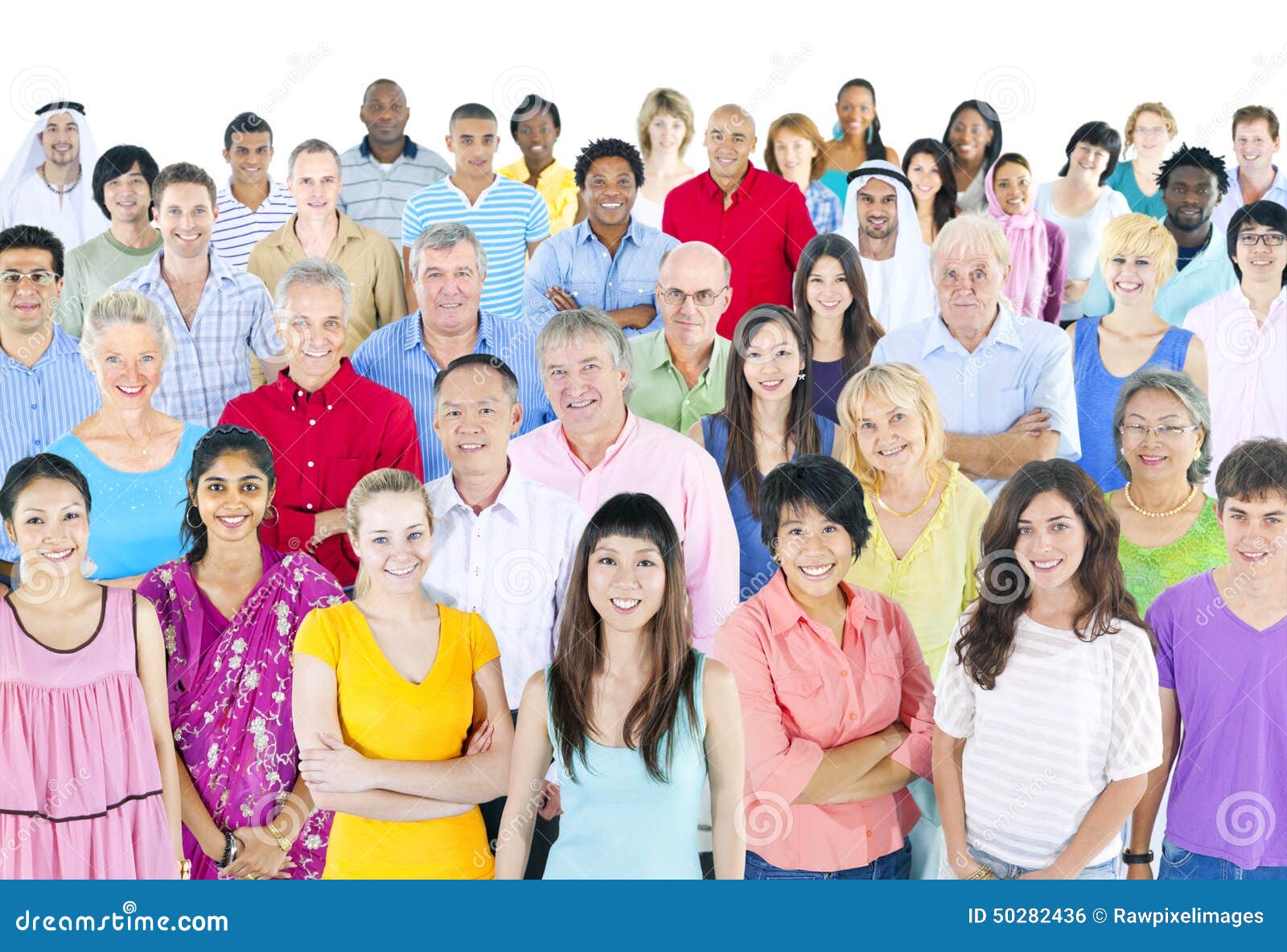 African Women Standing Infront of Diversity Crowd Concept Stock Photo ...