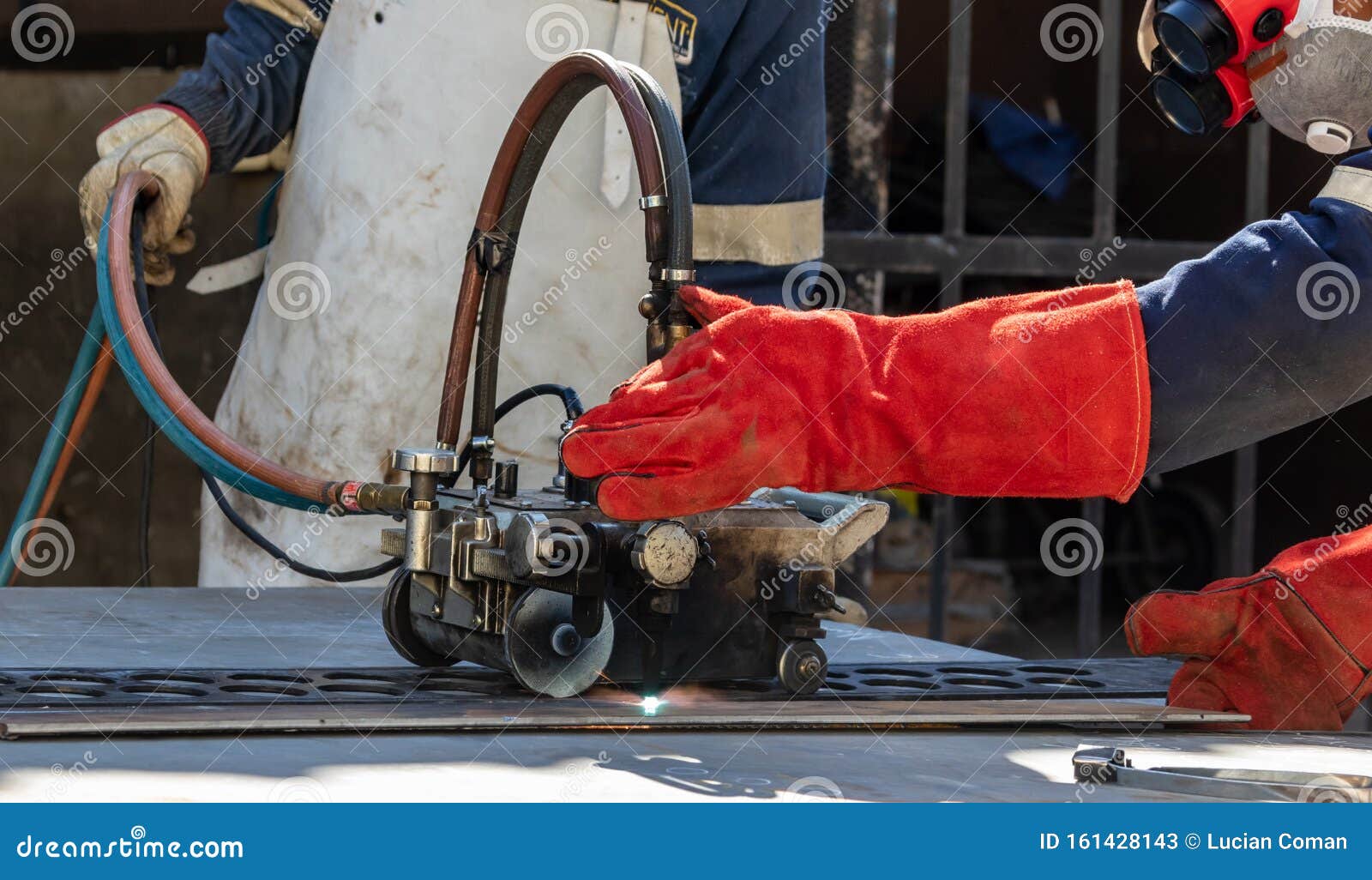 African Worker with a Cutting Torch Stock Image - Image of propane ...