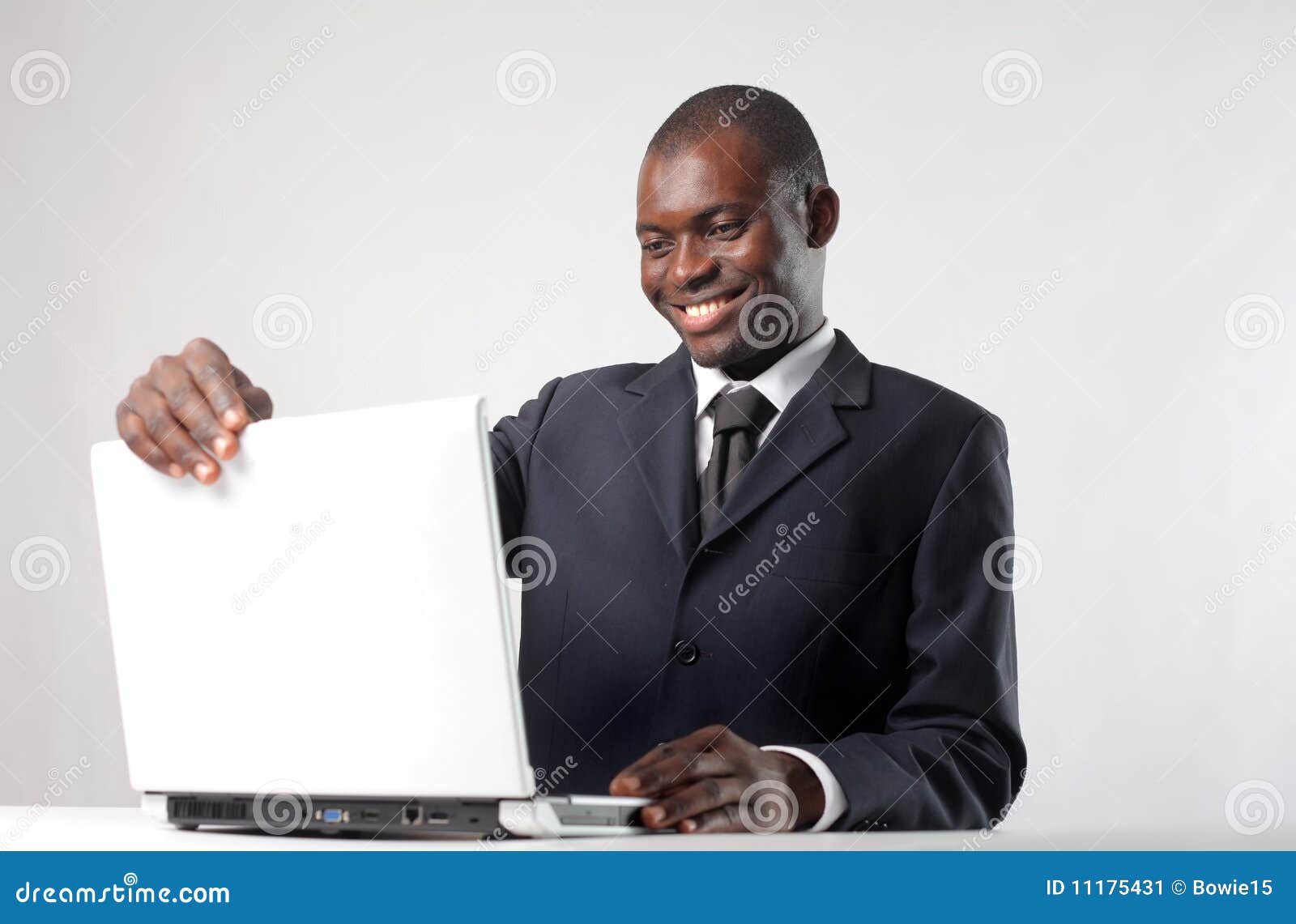 African working on pc stock image. Image of black, business - 11175431