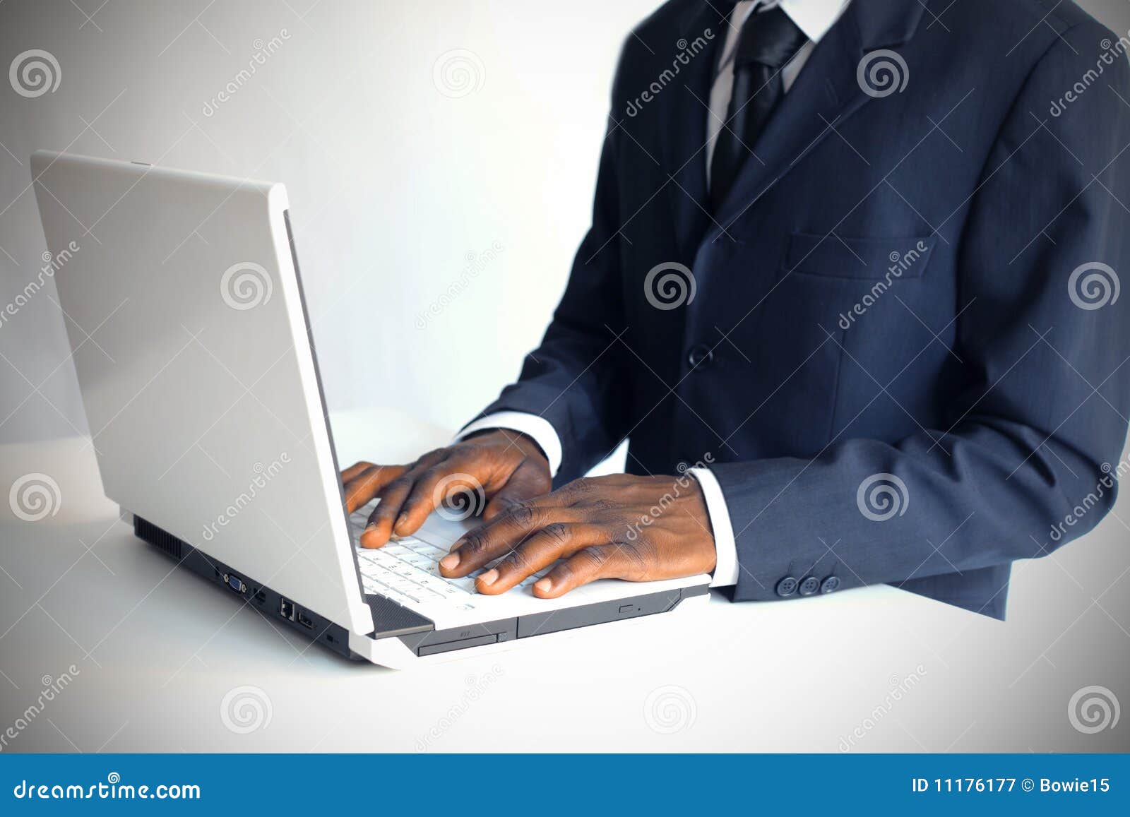 African working on pc stock image. Image of work, smile - 11176177
