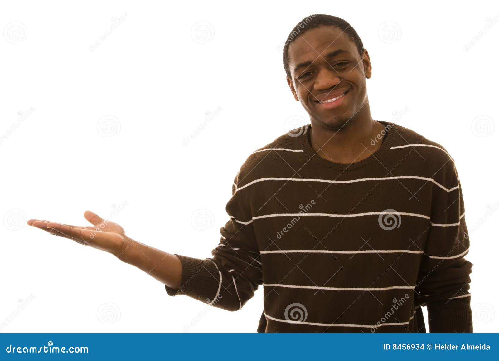 African Young Men Showing a Empty Hand Stock Photo - Image of handsome ...