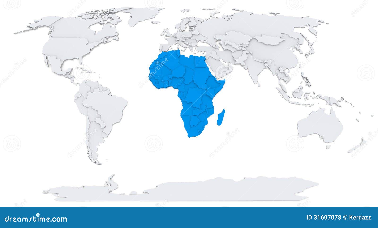 Afrika Op Kaart Van De Wereld Stock Illustratie - Illustration of azië ...