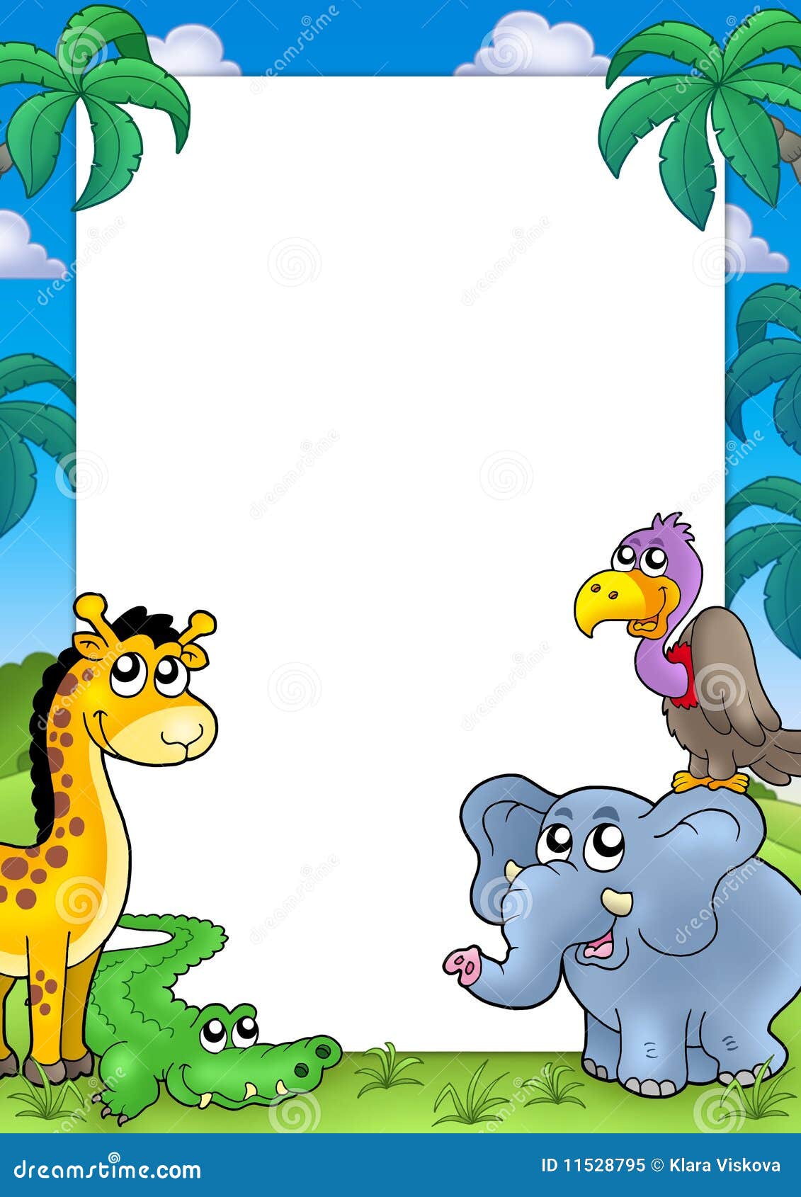 Afrikaans Frame Met Dieren 1 Stock Illustratie - Illustration of vogel ...