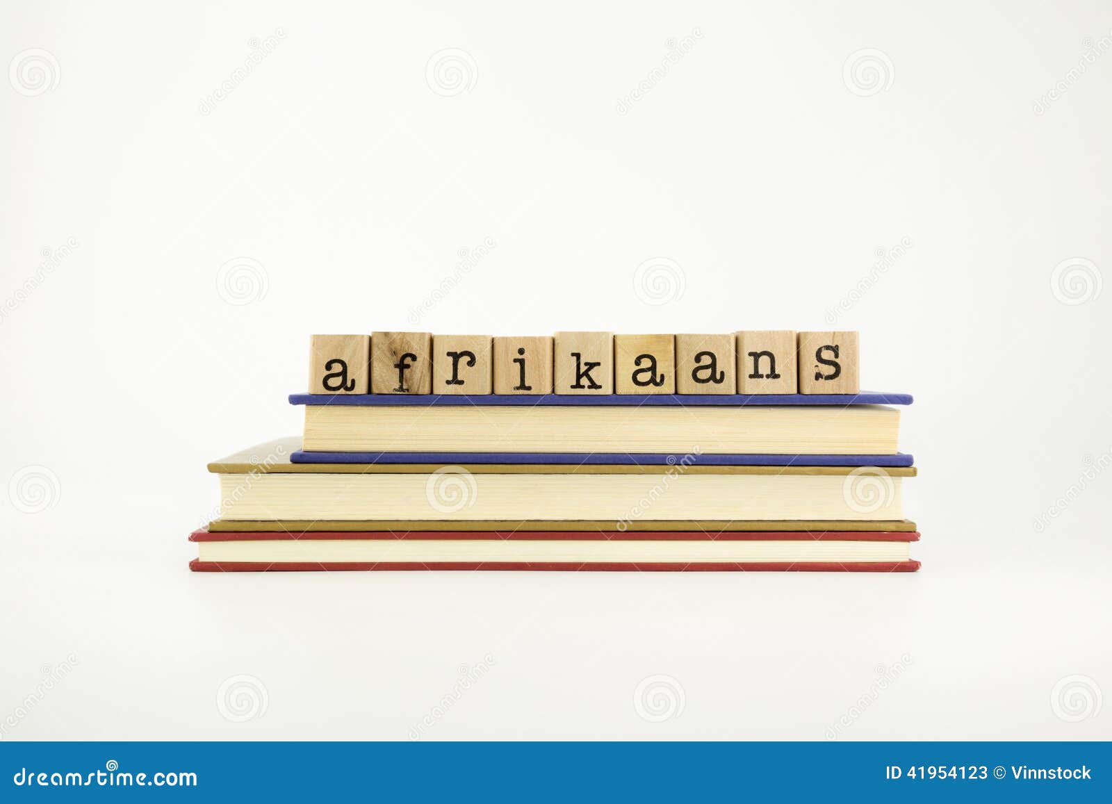 Afrikaans Language Word on Wood Stamps and Books Stock Image - Image of ...