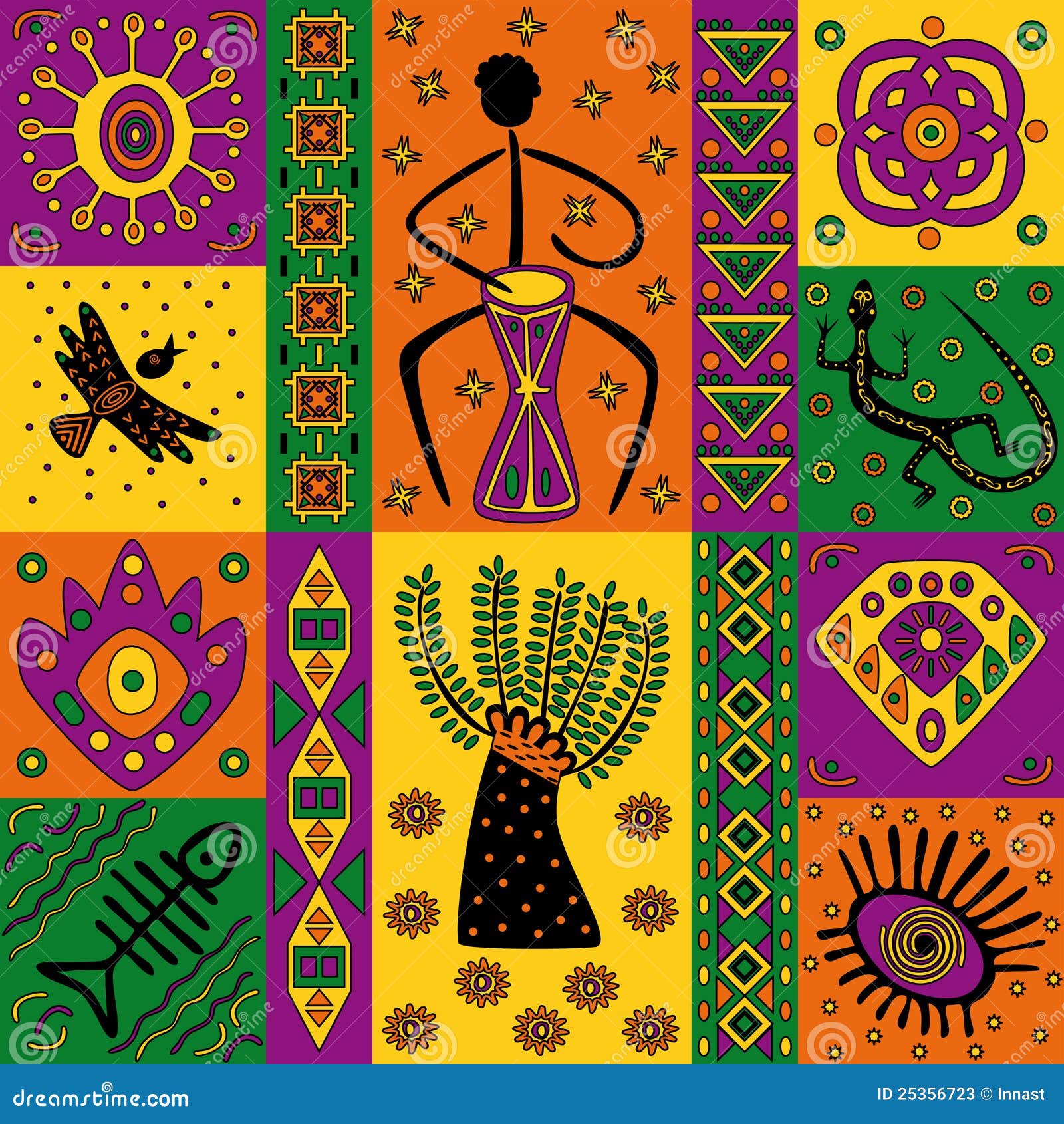 Afrikaans patroon vector illustratie. Illustration of decoratie - 25356723