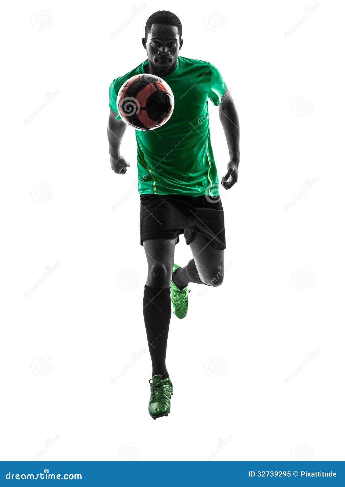 Afrikaanse Mensenvoetballer Lopend Silhouet Stock Afbeelding - Image of ...