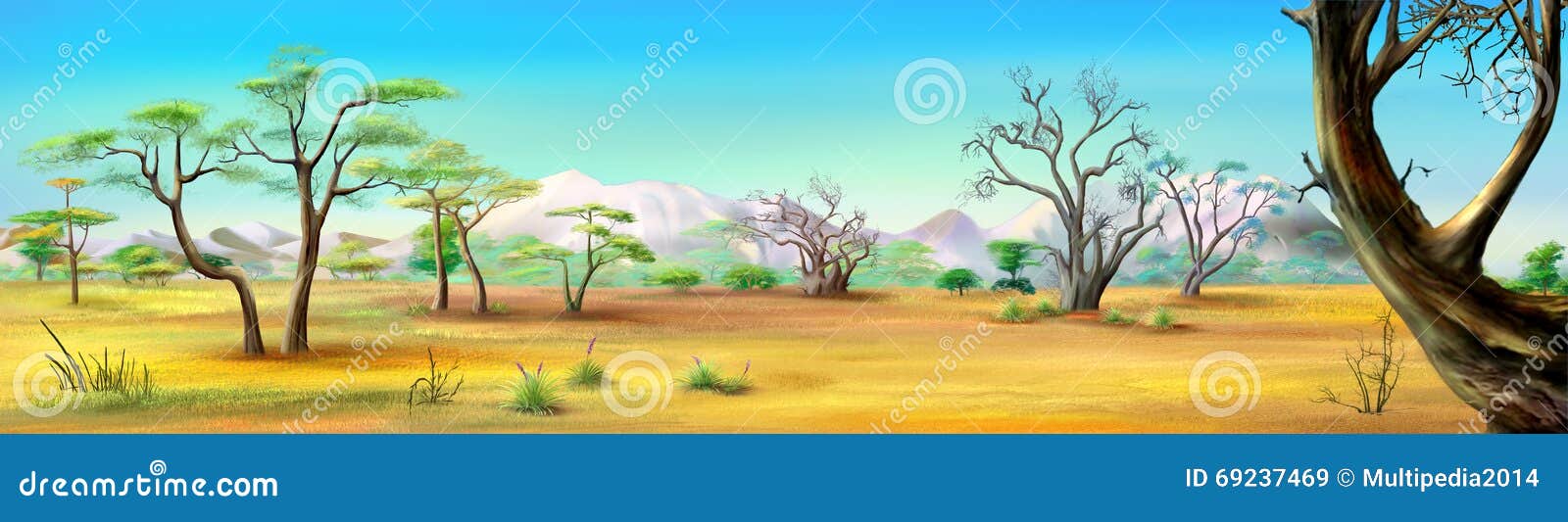 Afrikanische Savanne Bild Eins Stock Abbildung - Illustration von kenia ...