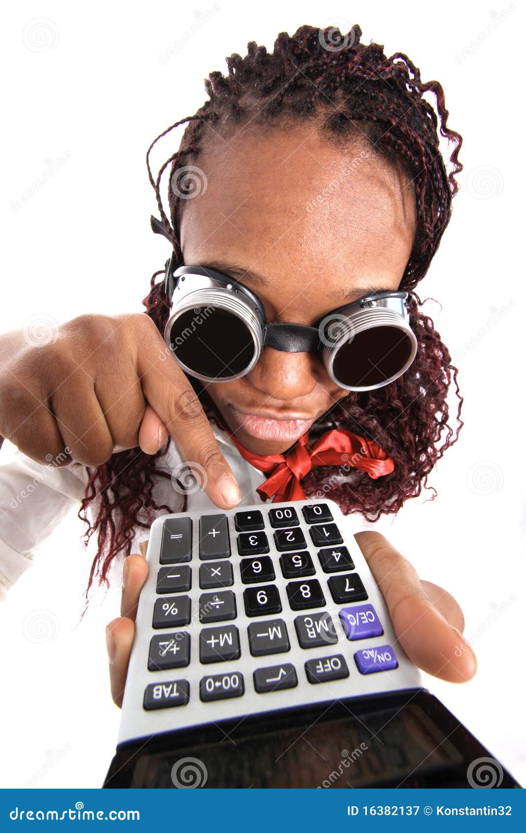 Afro American with Calculator Stock Image - Image of education ...