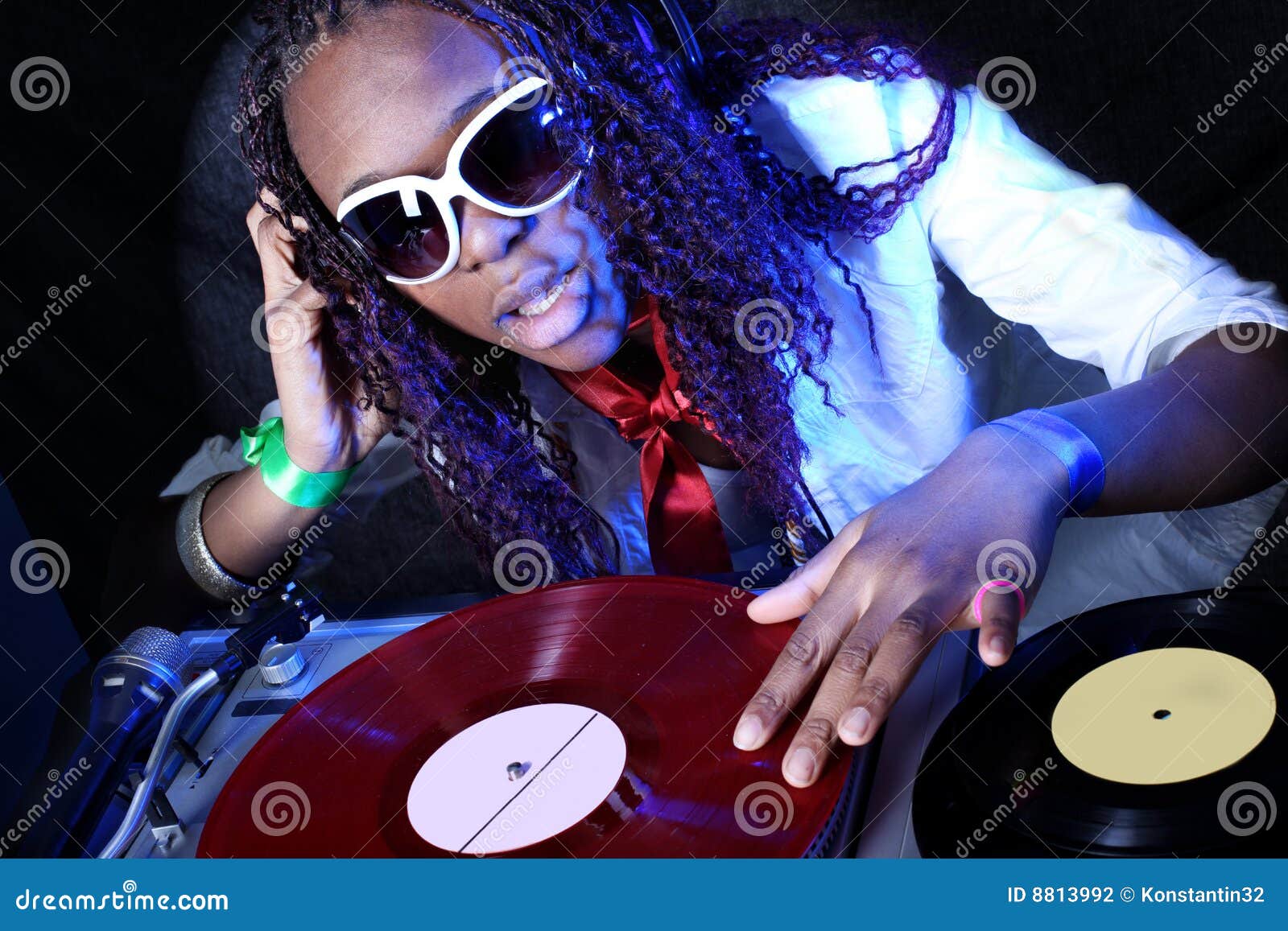 Afro american DJ stock photo. Image of nightclub, crazy - 8813992