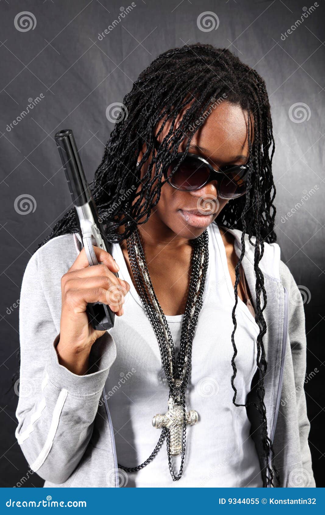 Afro american gangster stock image. Image of fear, long - 9344055