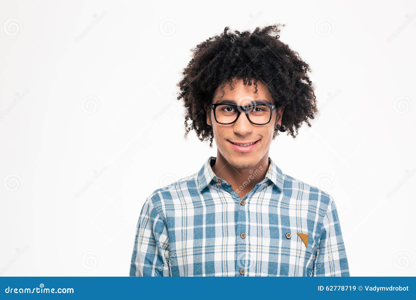 Afro American Man In Glasses Looking At Camera Stock Image Image Of