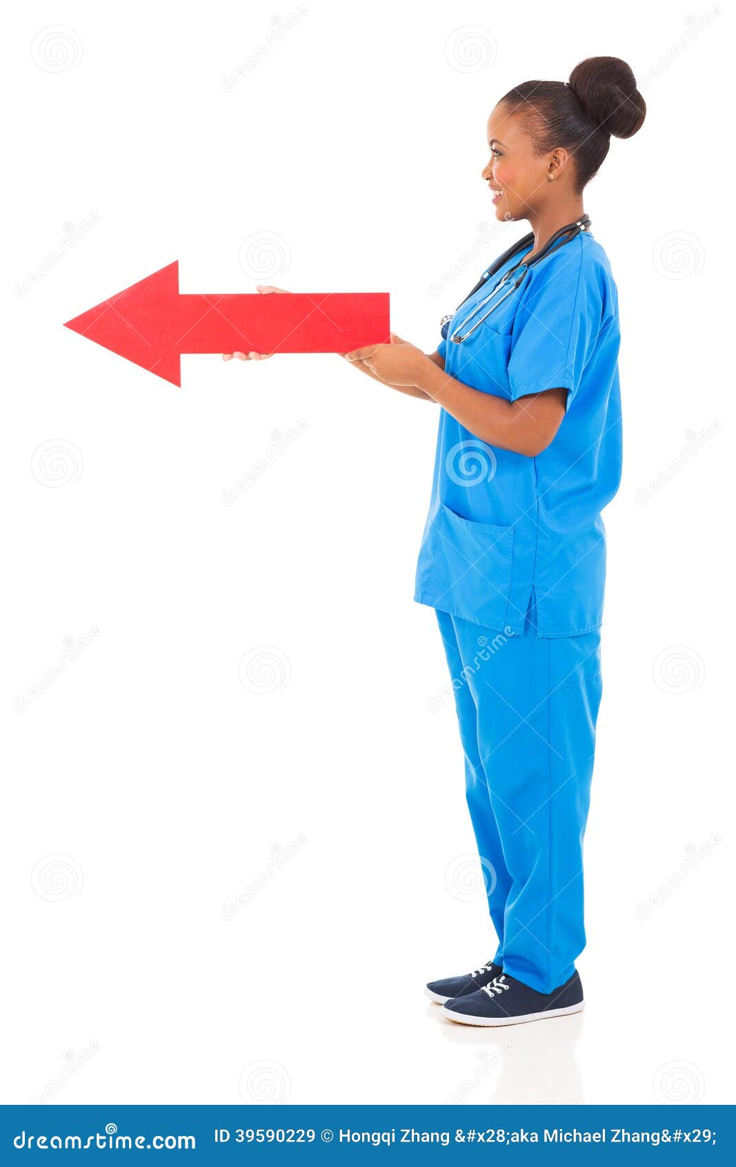 Afro american nurse arrow stock image. Image of clinical - 39590229