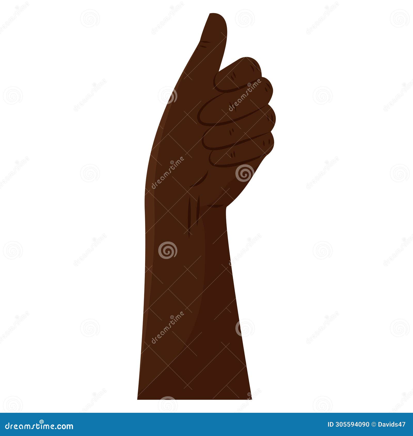Afro American Raising Hand Protest Gesture Vector Stock Illustration ...