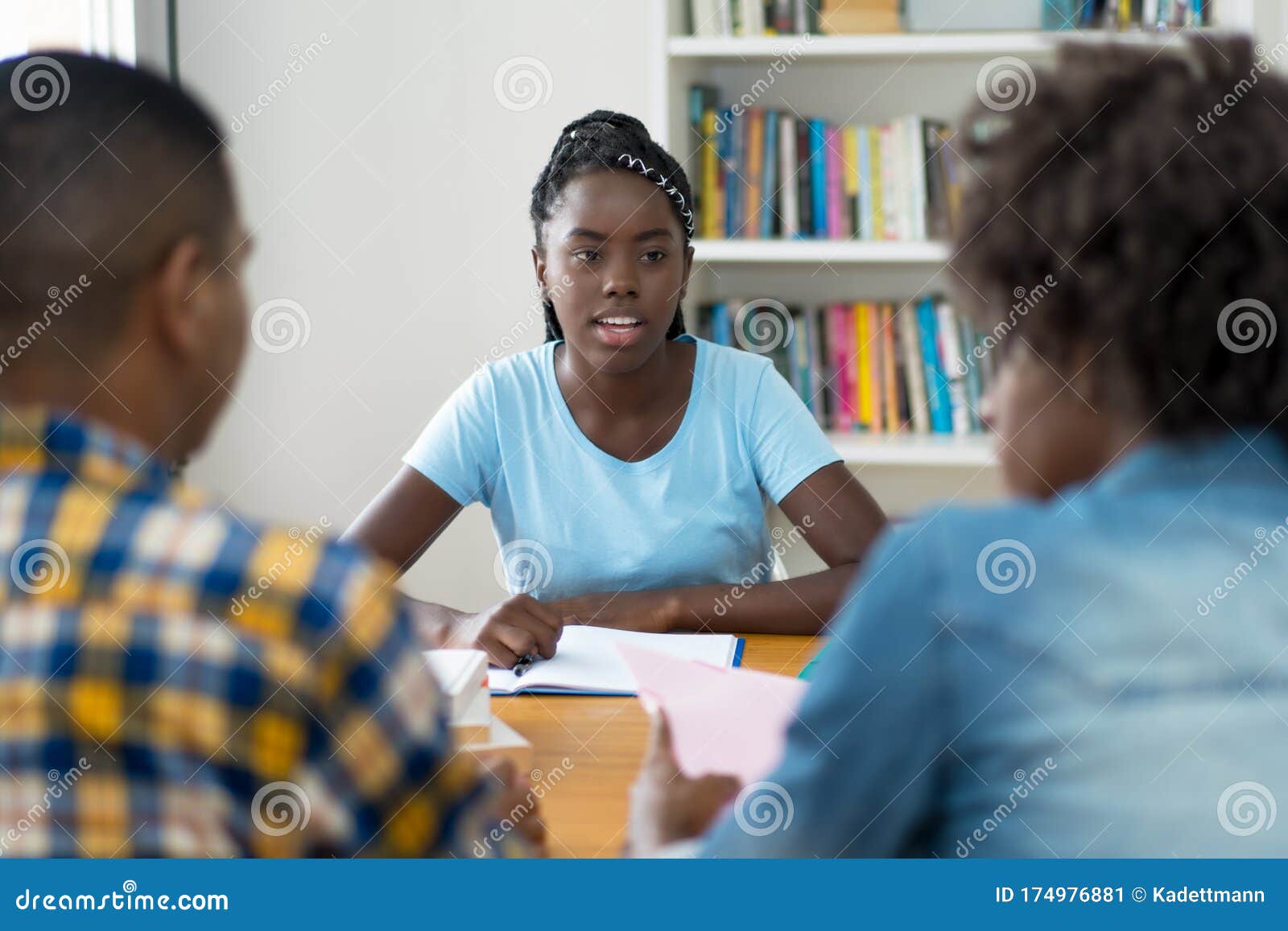 Afro American Student Talking with Group of Students Stock Image ...