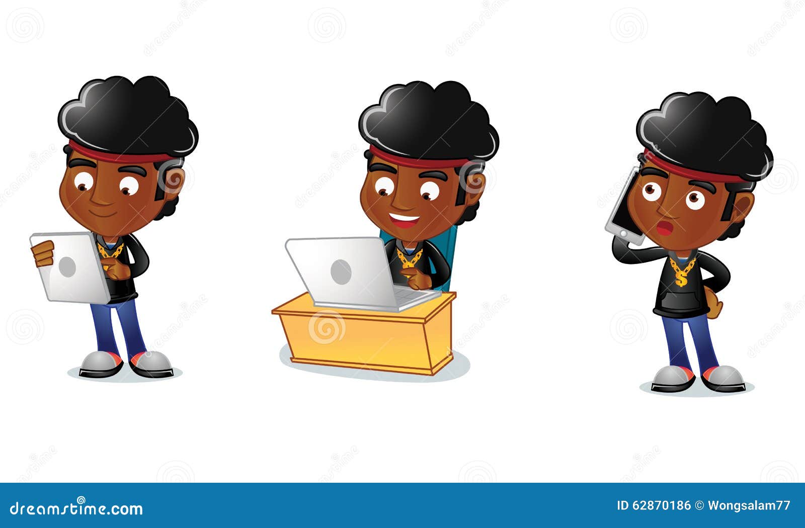 Afro Guy 3 stock vector. Illustration of male, dude, cool - 62870186