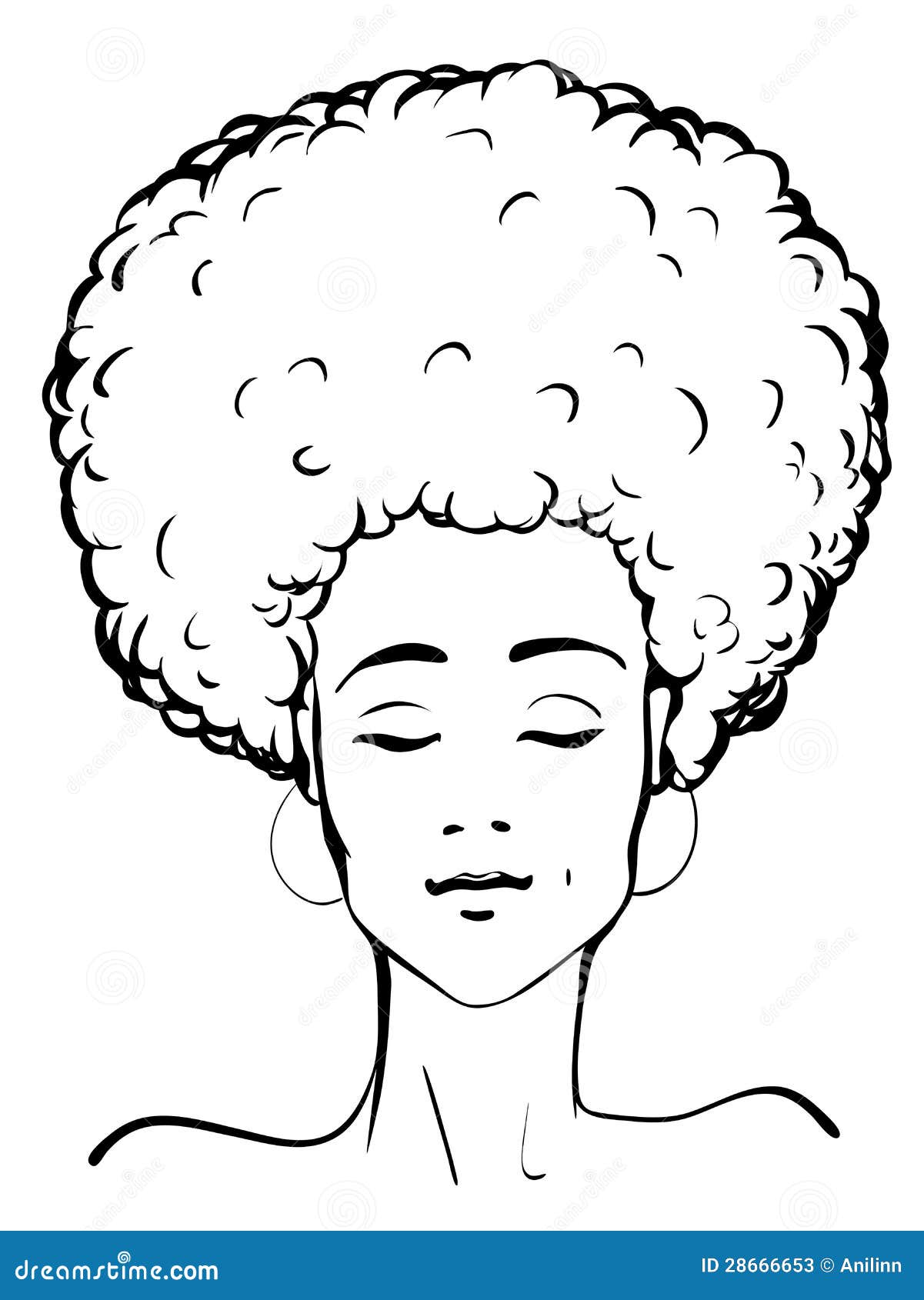 Afro Lady Clip Art Cartoon Vector | CartoonDealer.com #28666653
