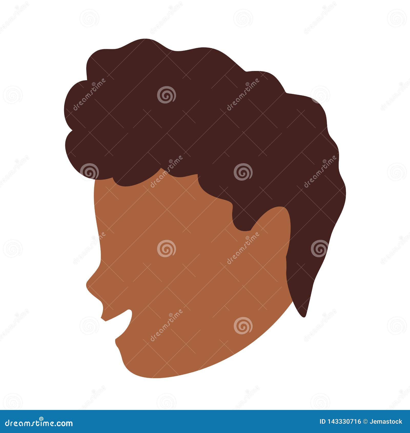 Afro man faceless head stock vector. Illustration of user - 143330716
